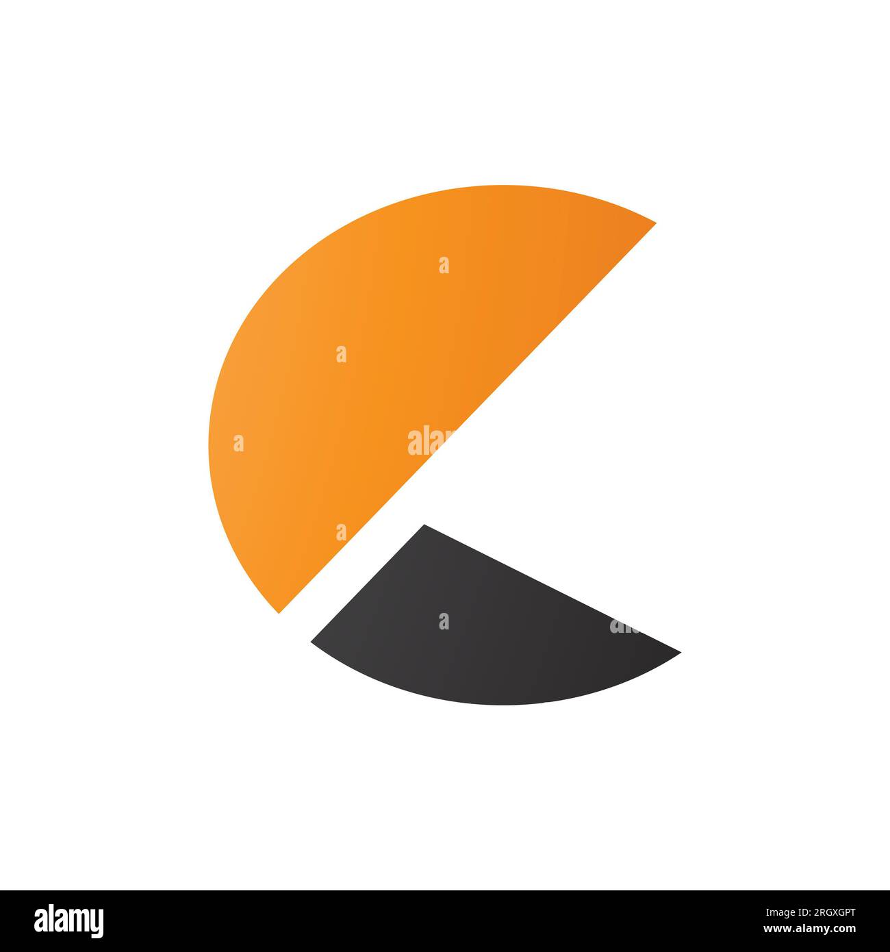 Orange and Black Letter C Icon with Half Circles on a White Background ...