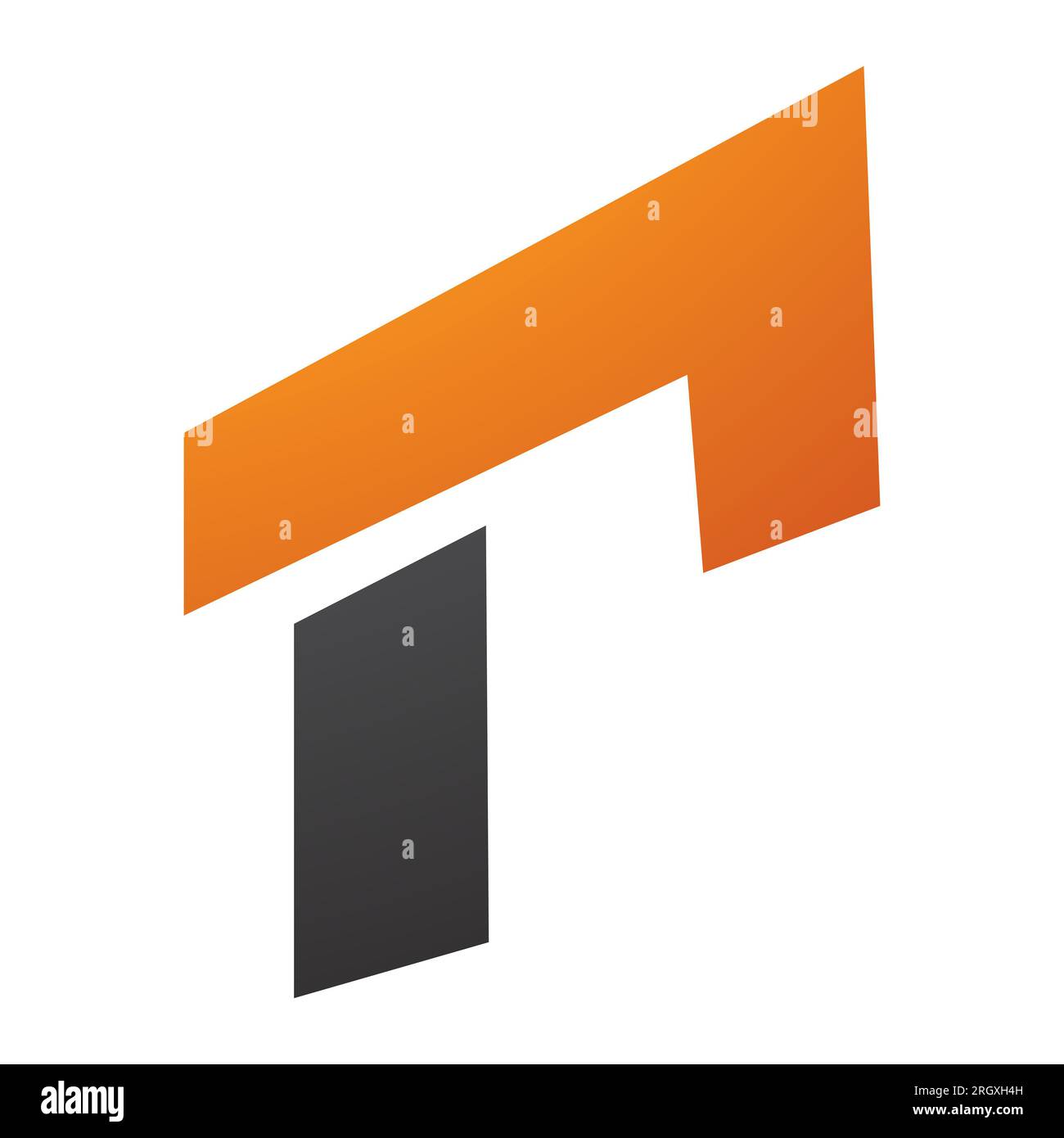 Orange and Black Rectangular Letter R Icon on a White Background Stock ...