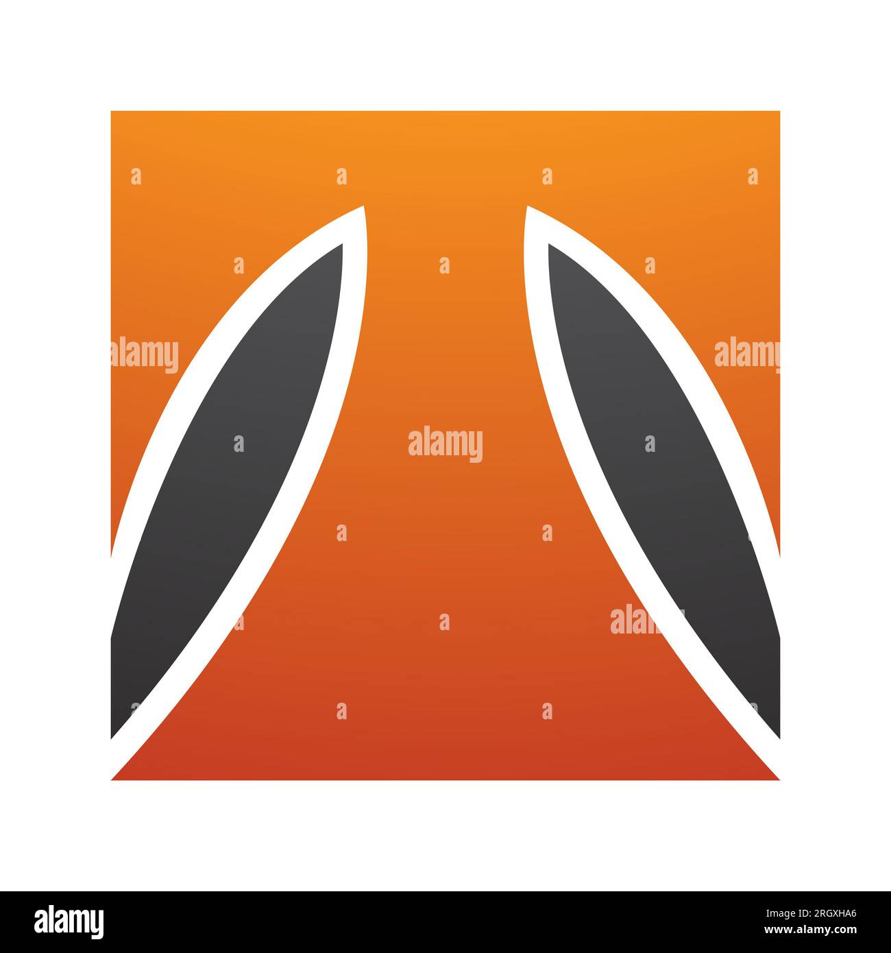 Orange and Black Square Shaped Letter T Icon on a White Background ...