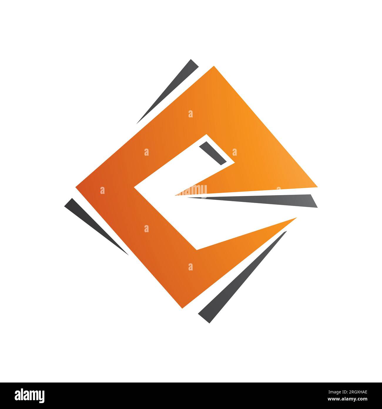 Orange and Black Square Diamond Letter E Icon on a White Background ...