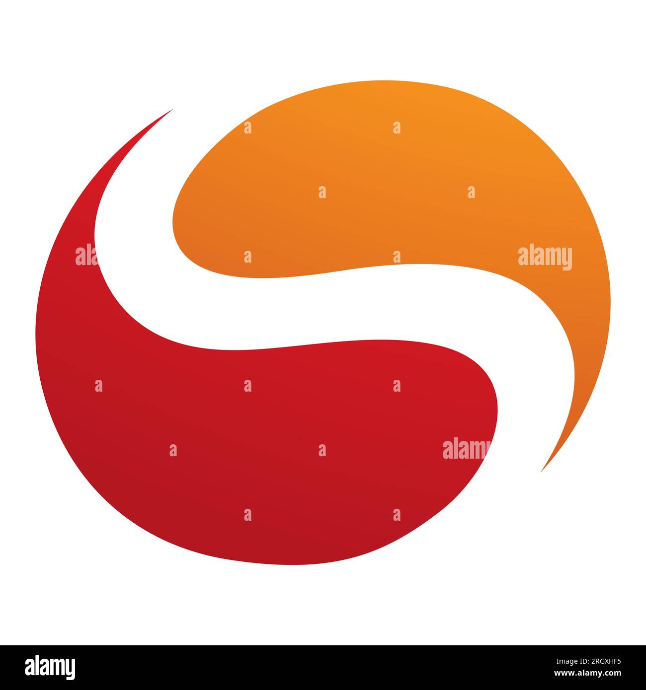 Orange and Red Circle Shaped Letter S Icon on a White Background Stock ...