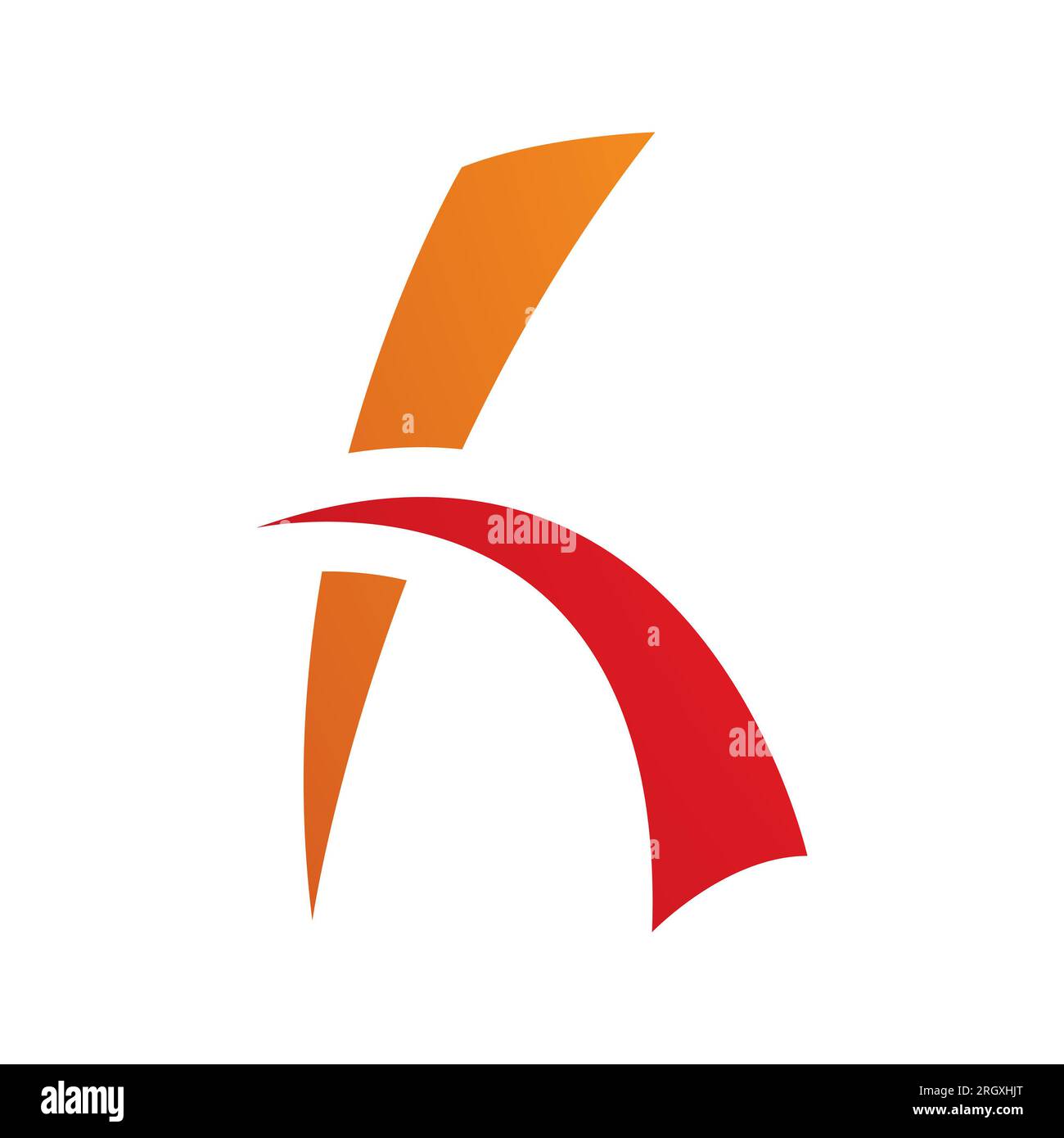 Orange and Red Letter H Icon with Spiky Lines on a White Background ...