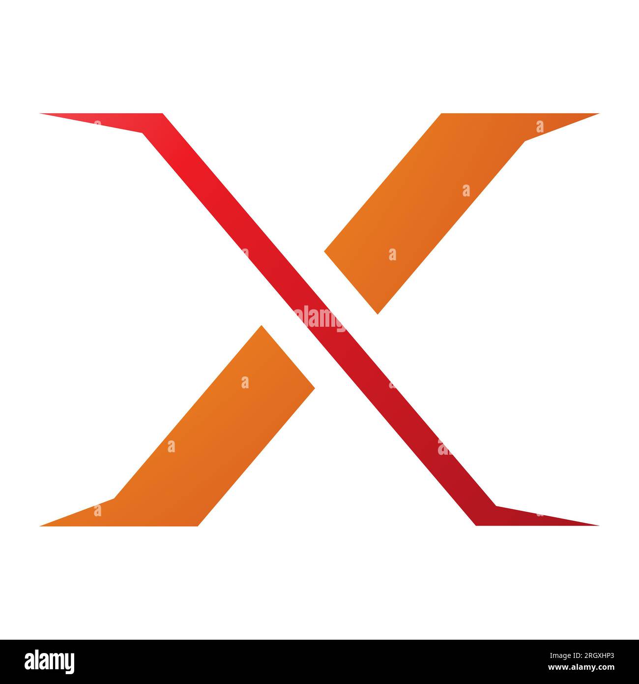 Orange and Red Pointy Tipped Letter X Icon on a White Background Stock ...