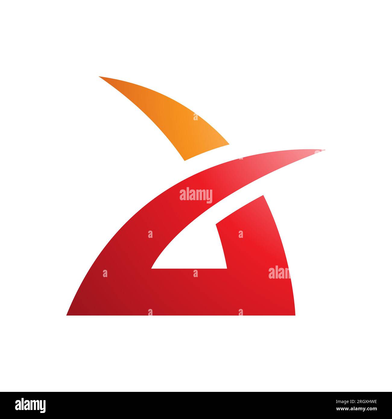 Orange and Red Spiky Grass Shaped Letter A Icon on a White Background ...