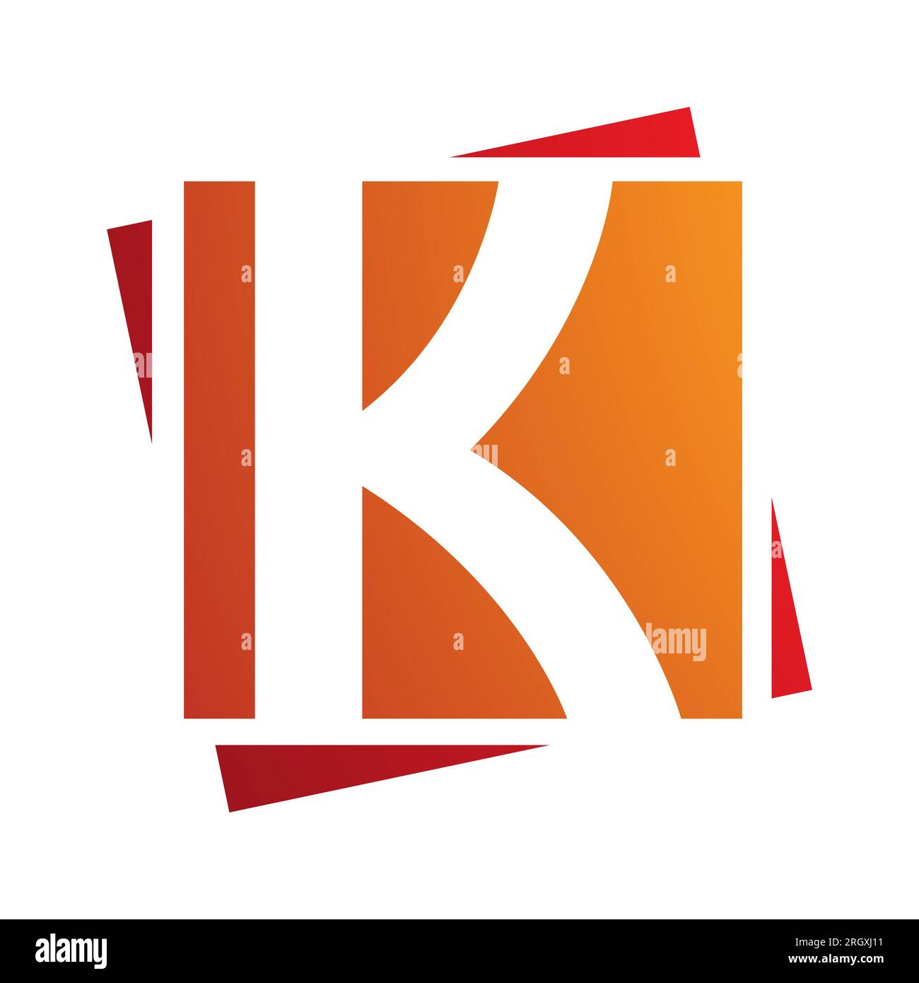 Orange and Red Square Letter K Icon on a White Background Stock Photo ...