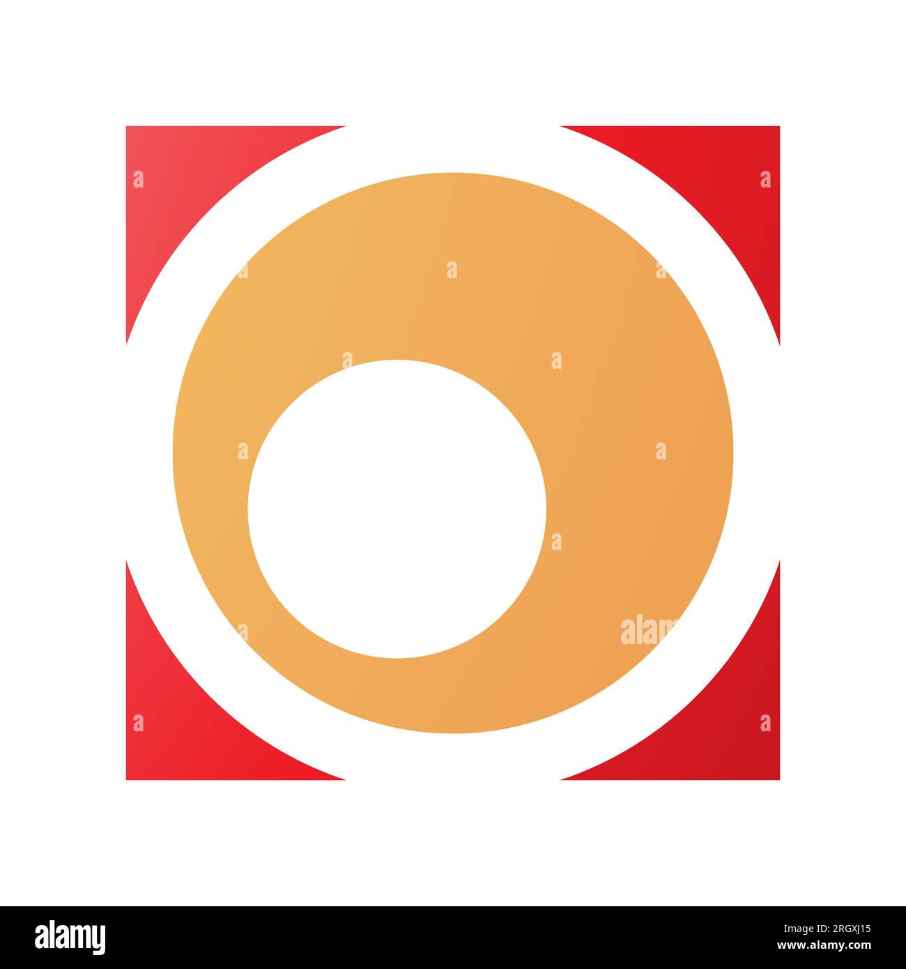 Orange and Red Square Letter O Icon on a White Background Stock Photo ...
