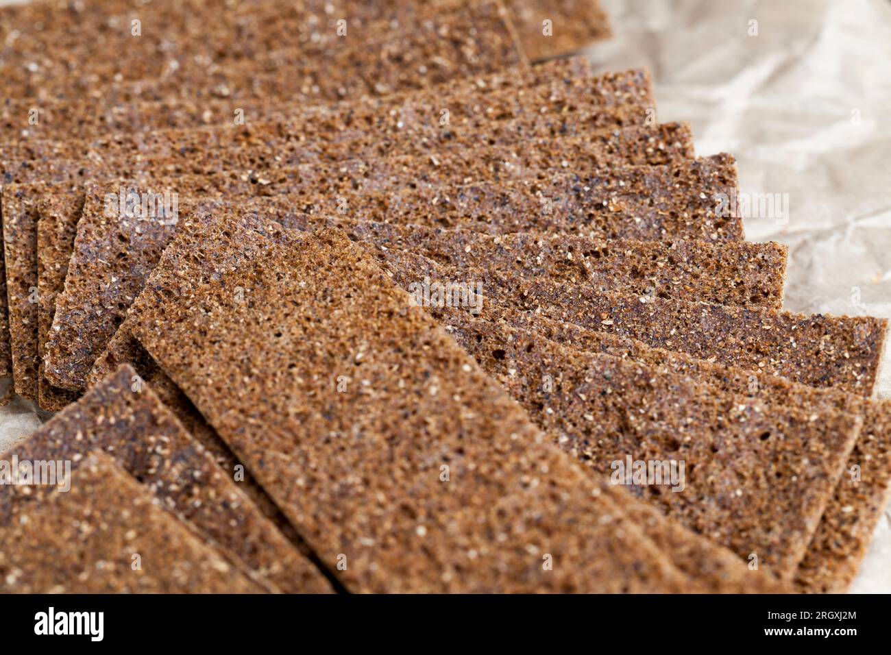 crispy rye bread, healthy foods made from rye flour, thin and crispy ...