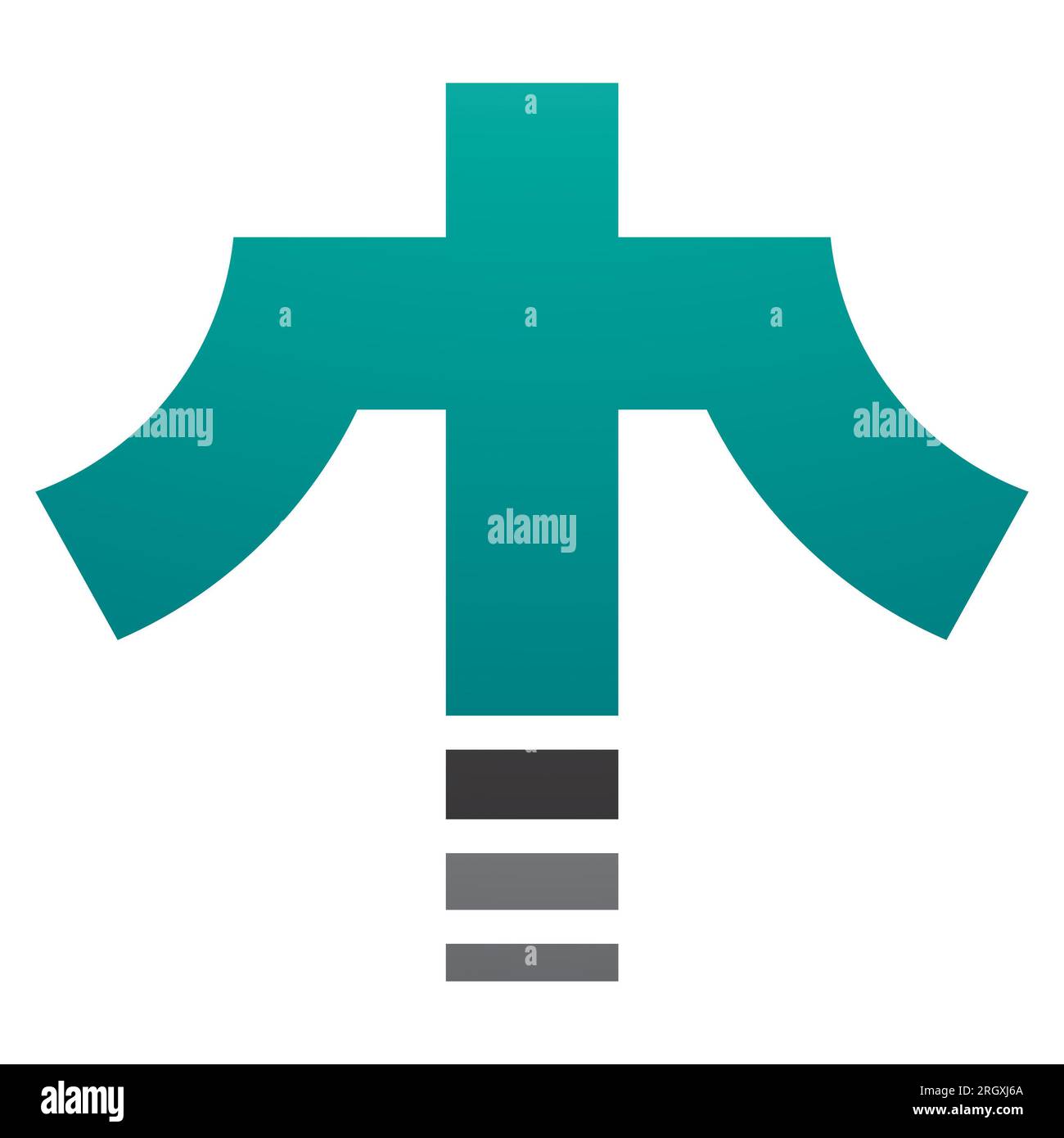 Persian Green and Black Cross Shaped Letter T Icon on a White ...