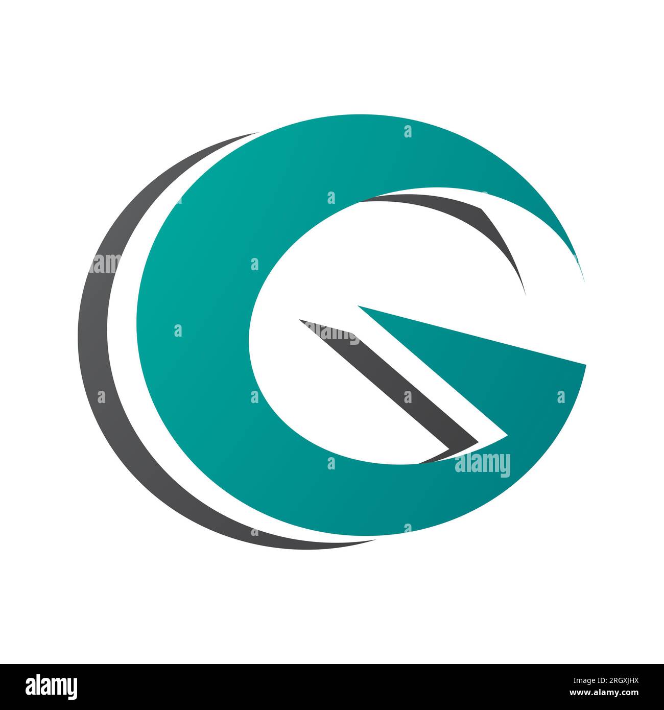 Persian Green and Black Round Layered Letter G Icon on a White ... Persian Green and Black Round Layered Letter G Icon on a White ...