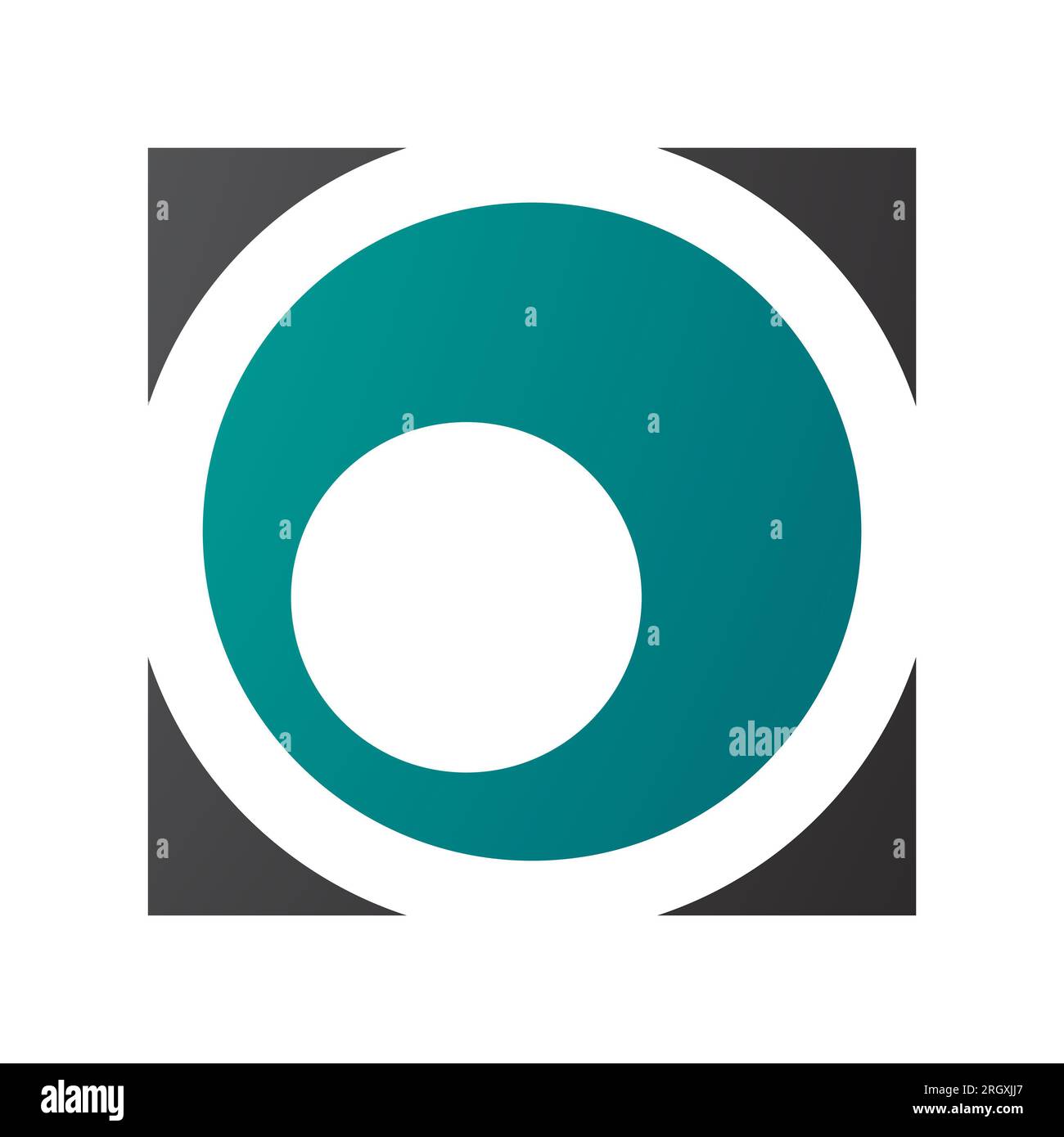 Persian Green and Black Square Letter O Icon on a White Background ...