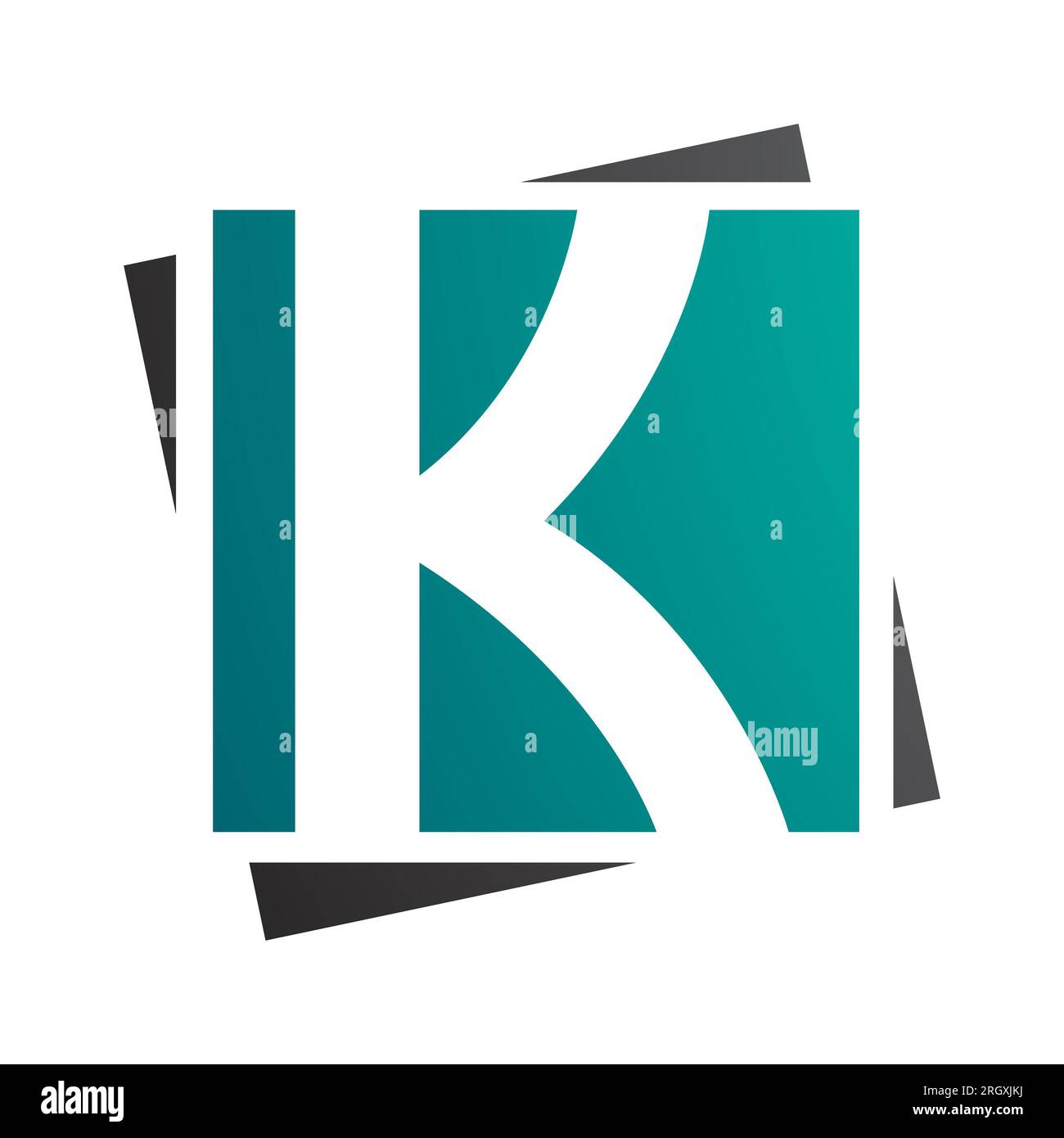 Persian Green and Black Square Letter K Icon on a White Background ...