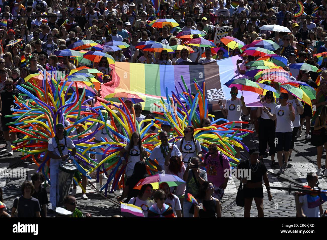 Prague, Czech Republic. 12th Aug, 2023. Rainbow parade to Letna plain ...