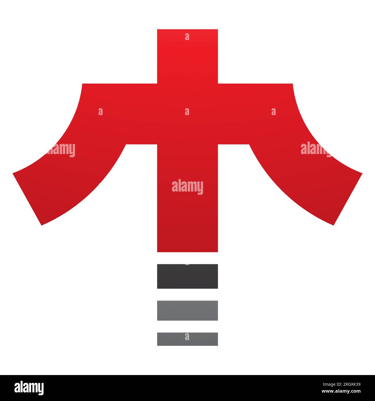 Red and Black Cross Shaped Letter T Icon on a White Background Stock ...