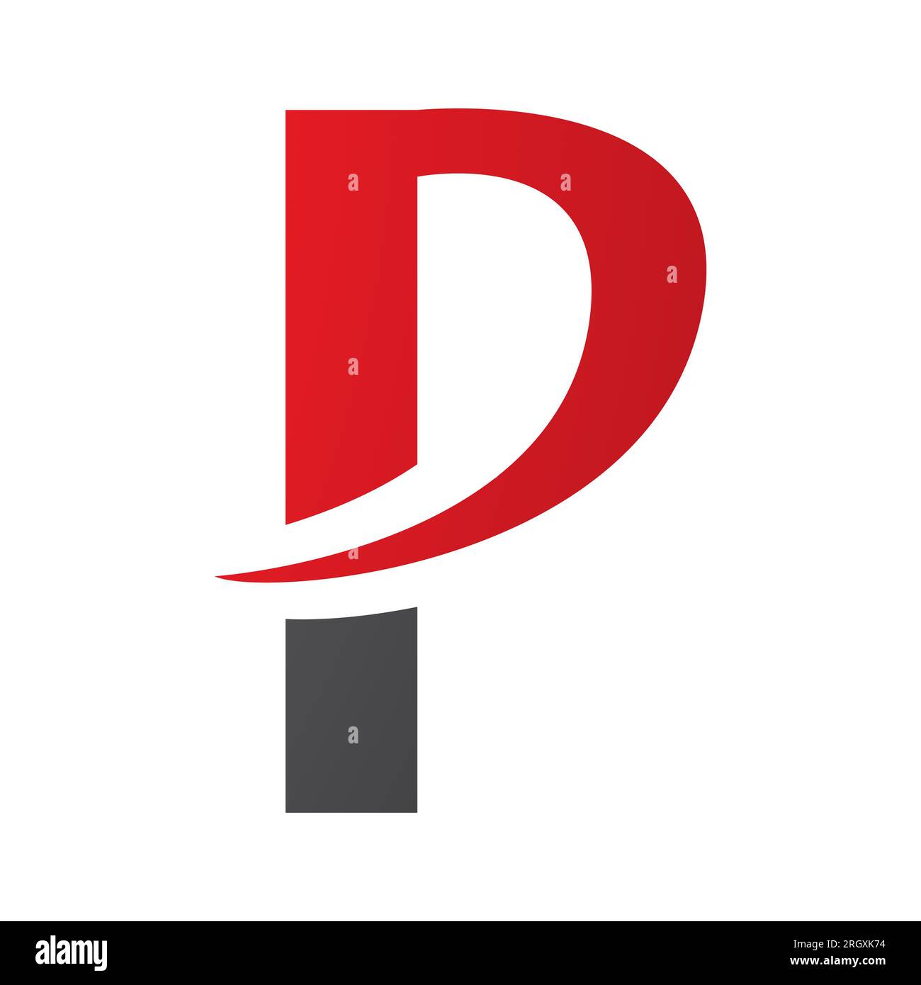 Red and Black Letter P Icon with a Pointy Tip on a White Background ...