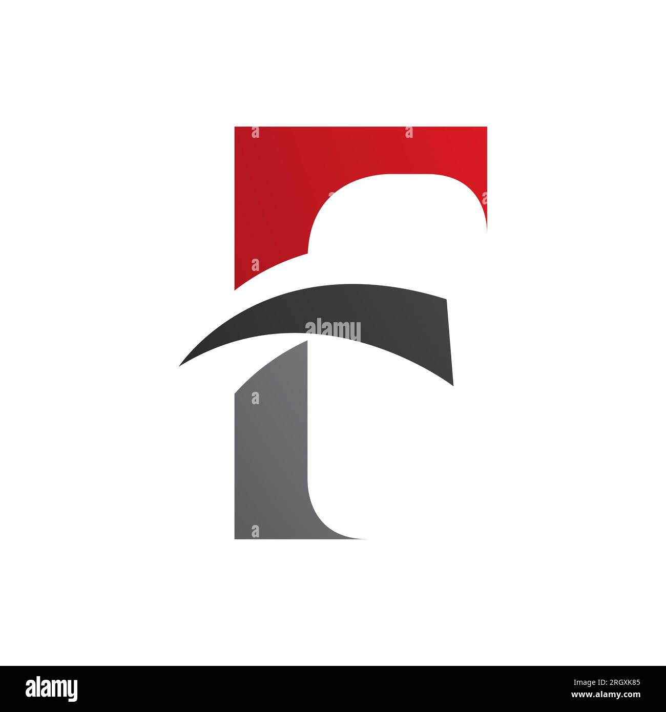 Red and Black Letter F Icon with Pointy Tips on a White Background ...