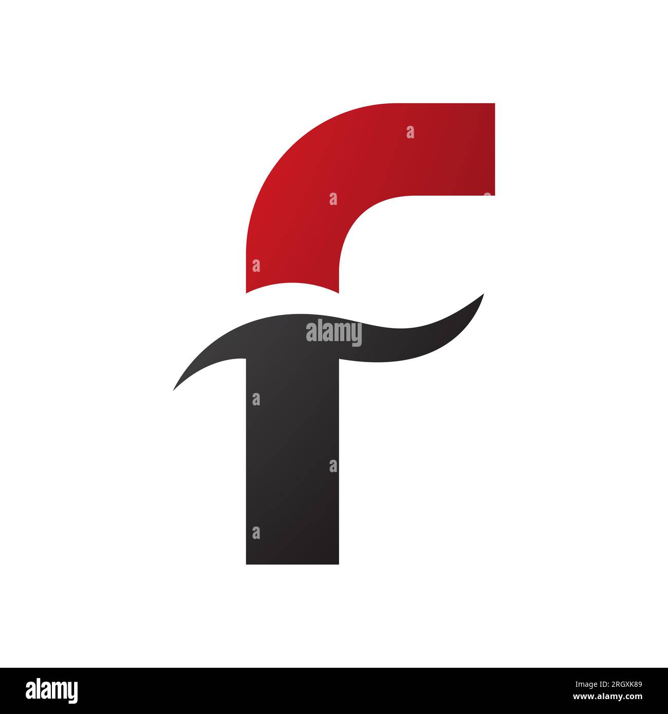 Red and Black Letter F Icon with Spiky Waves on a White Background ...