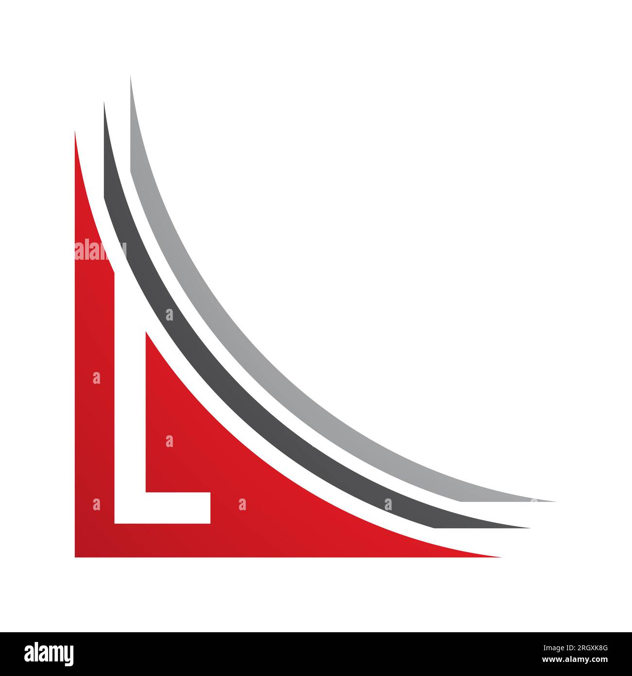Red and Black Letter L Icon with Layers on a White Background Stock ...