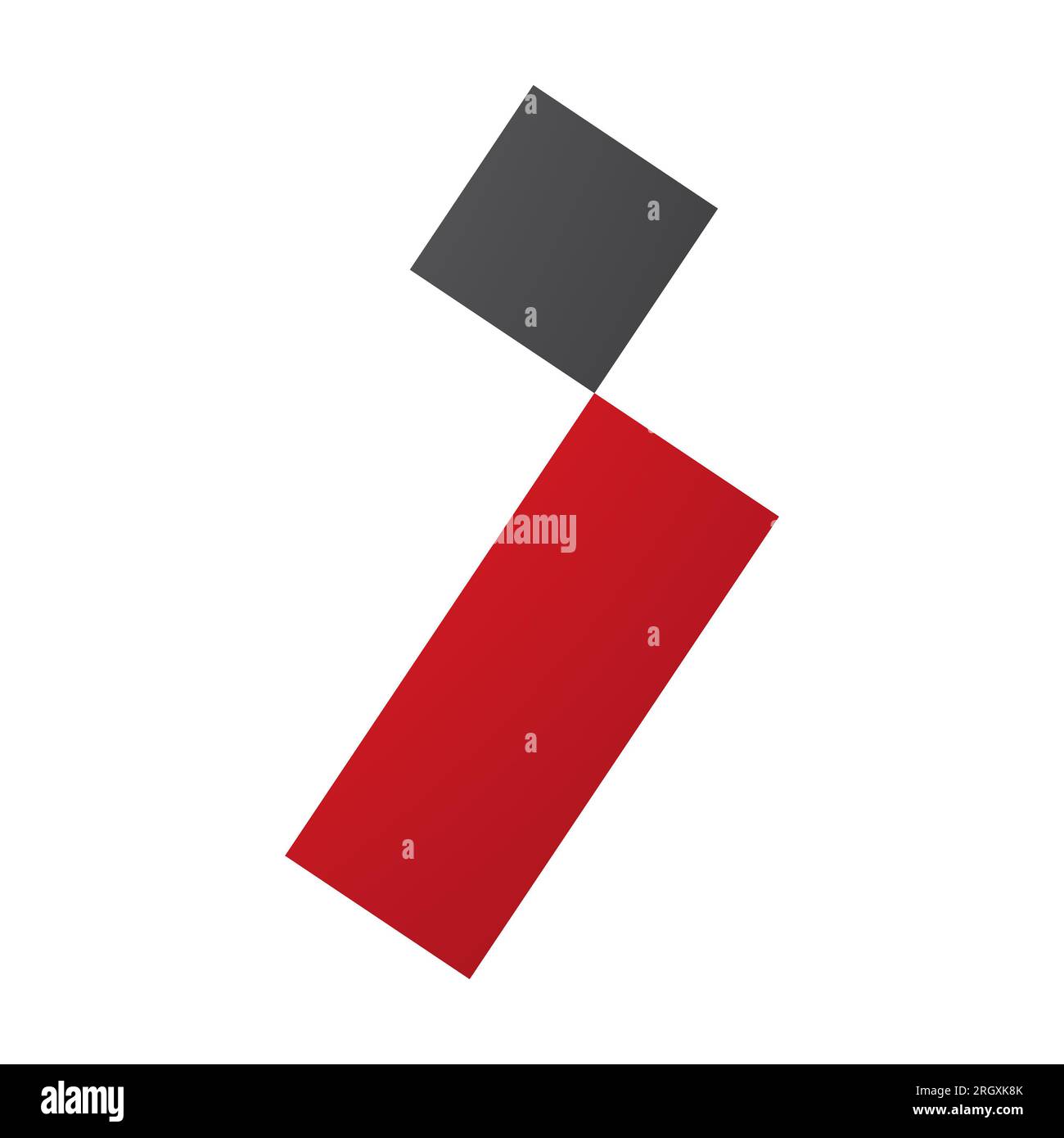 Red and Black Letter I Icon with a Square and Rectangle on a White ...