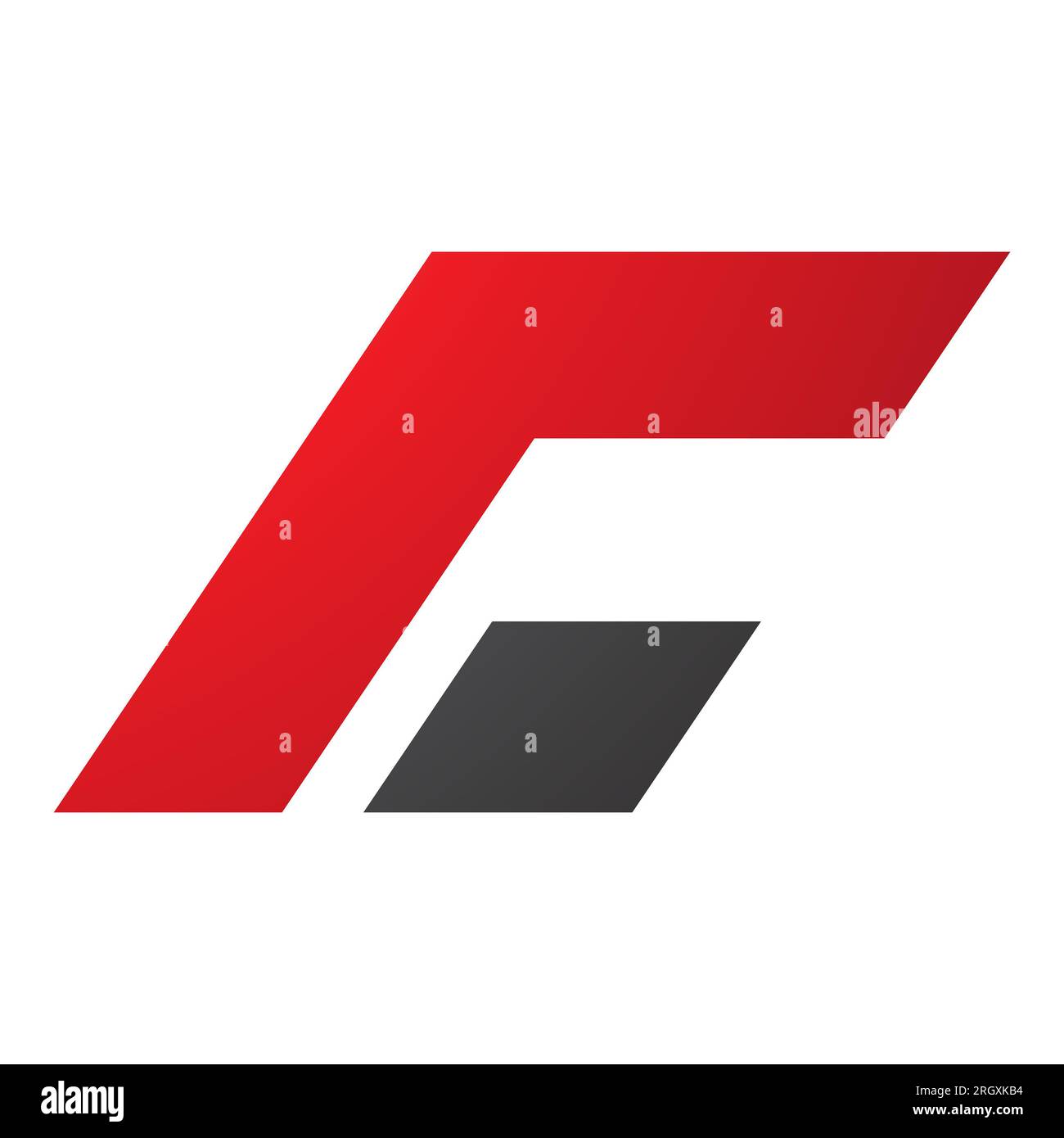 Red and Black Rectangular Italic Letter C Icon on a White Background ...