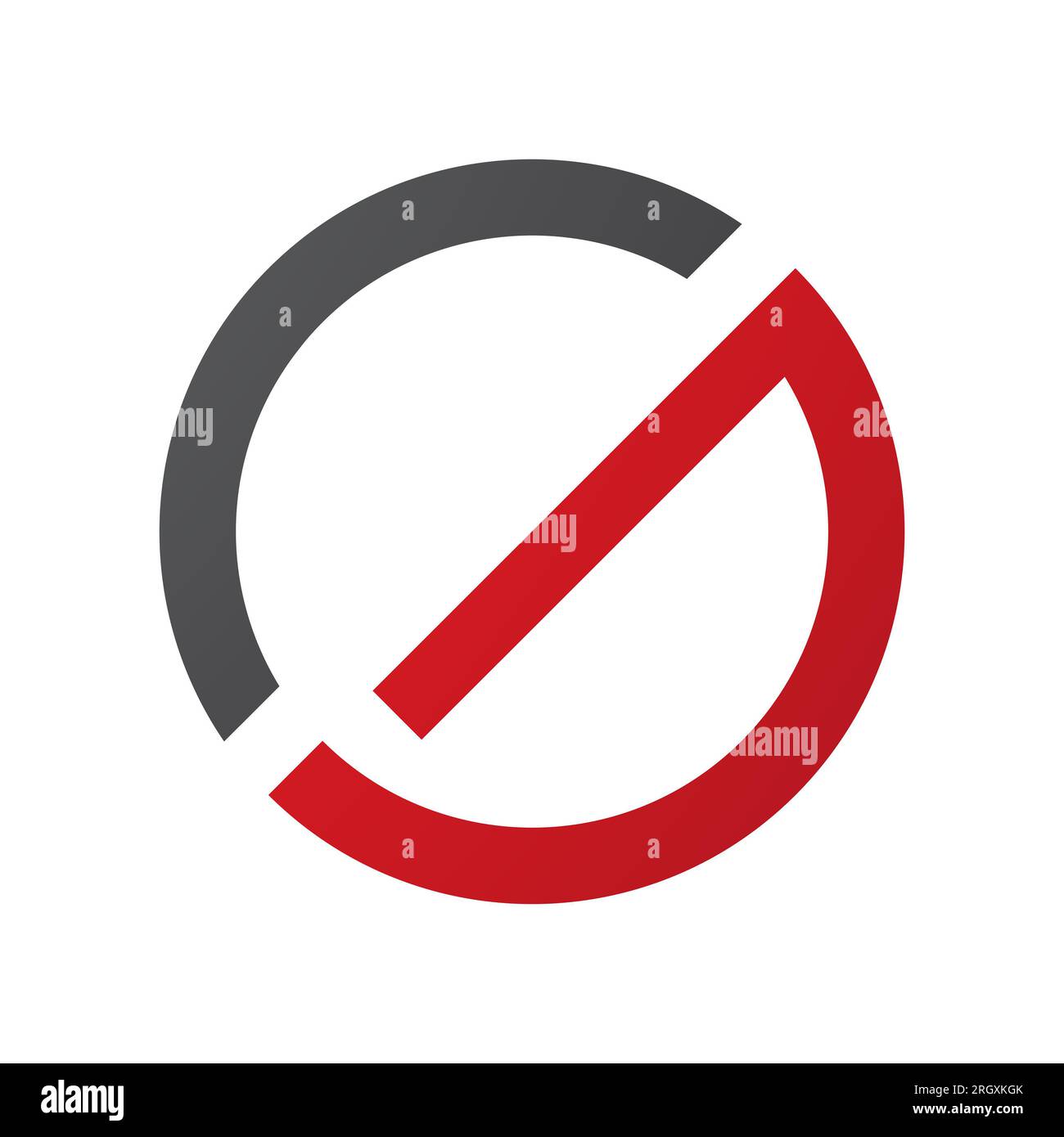 Red and Black Thin Round Letter G Icon on a White Background Stock ...