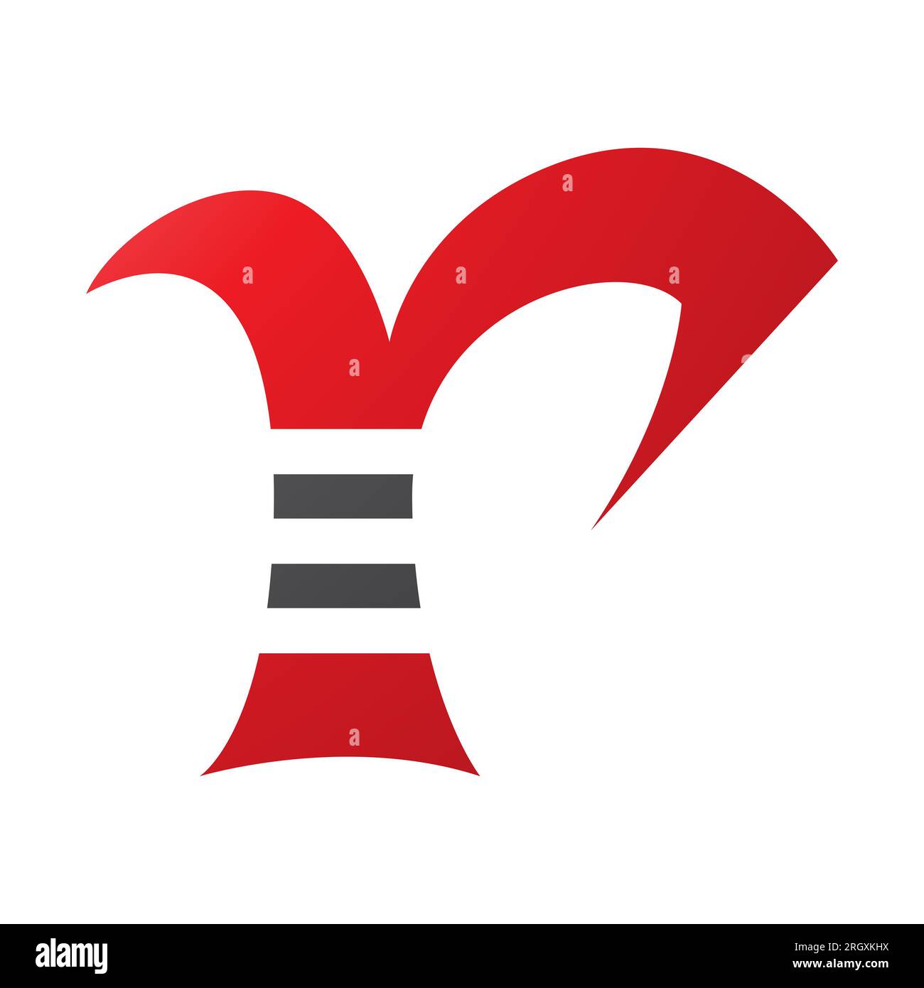 Red and Black Striped Letter R Icon on a White Background Stock Photo ...