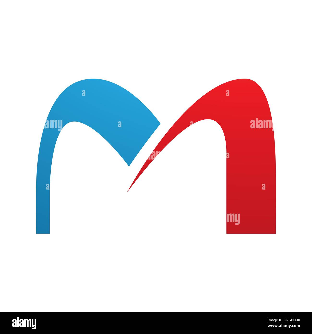 Red and Blue Arch Shaped Letter M Icon on a White Background Stock ...