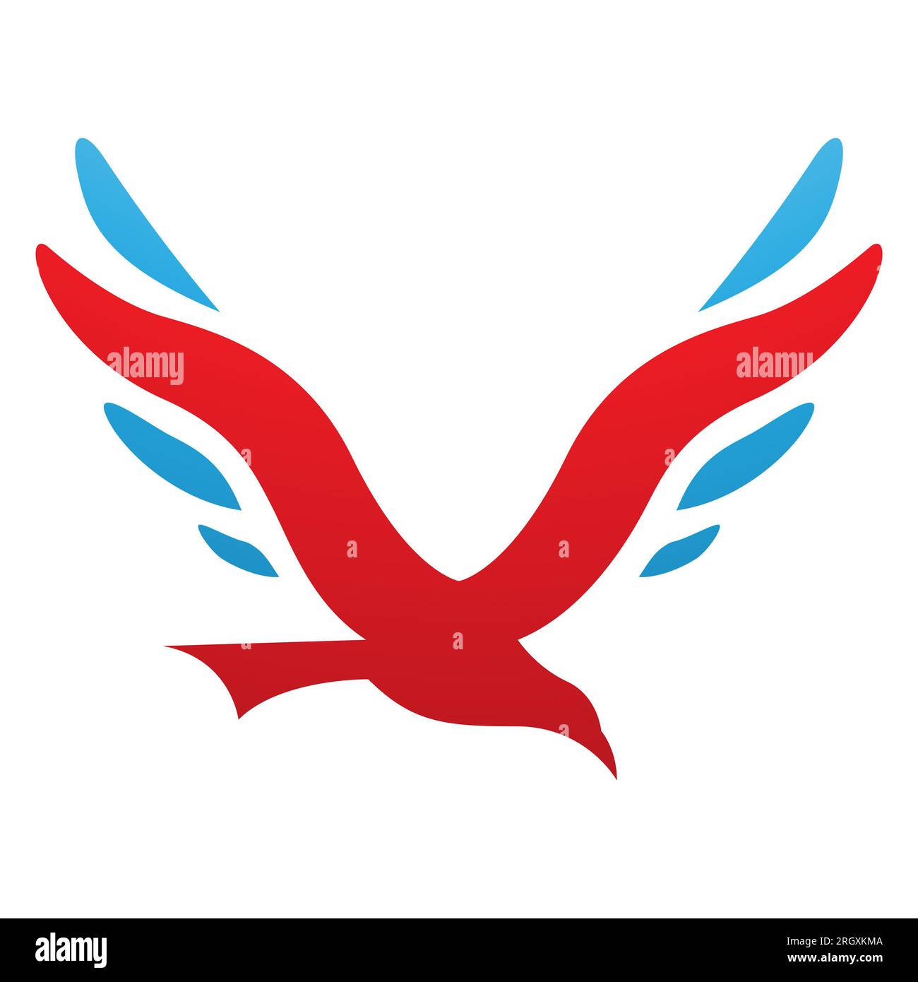 Red and Blue Bird Shaped Letter V Icon on a White Background Stock ...