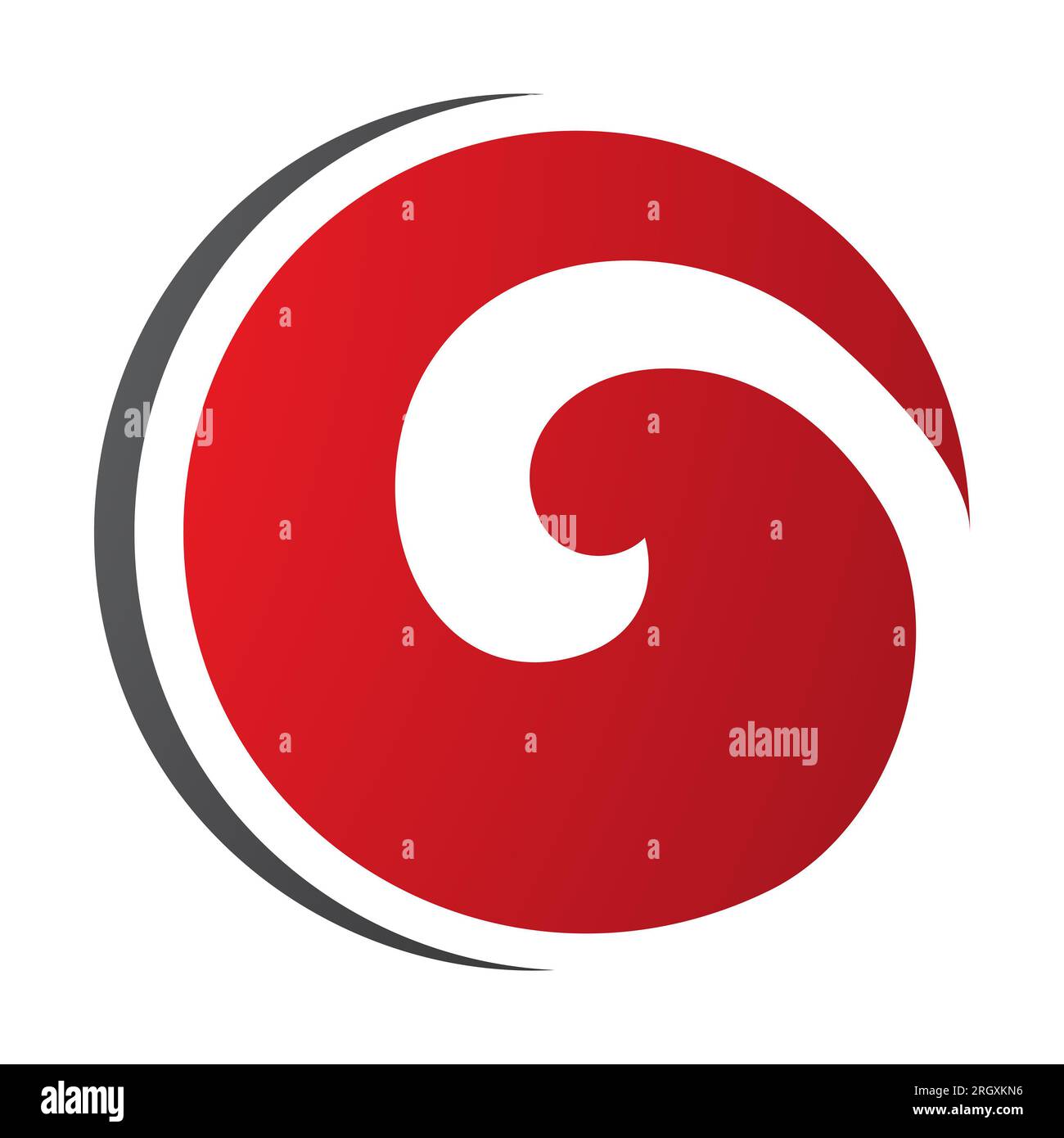 Red and Black Whirl Shaped Letter O Icon on a White Background Stock ...