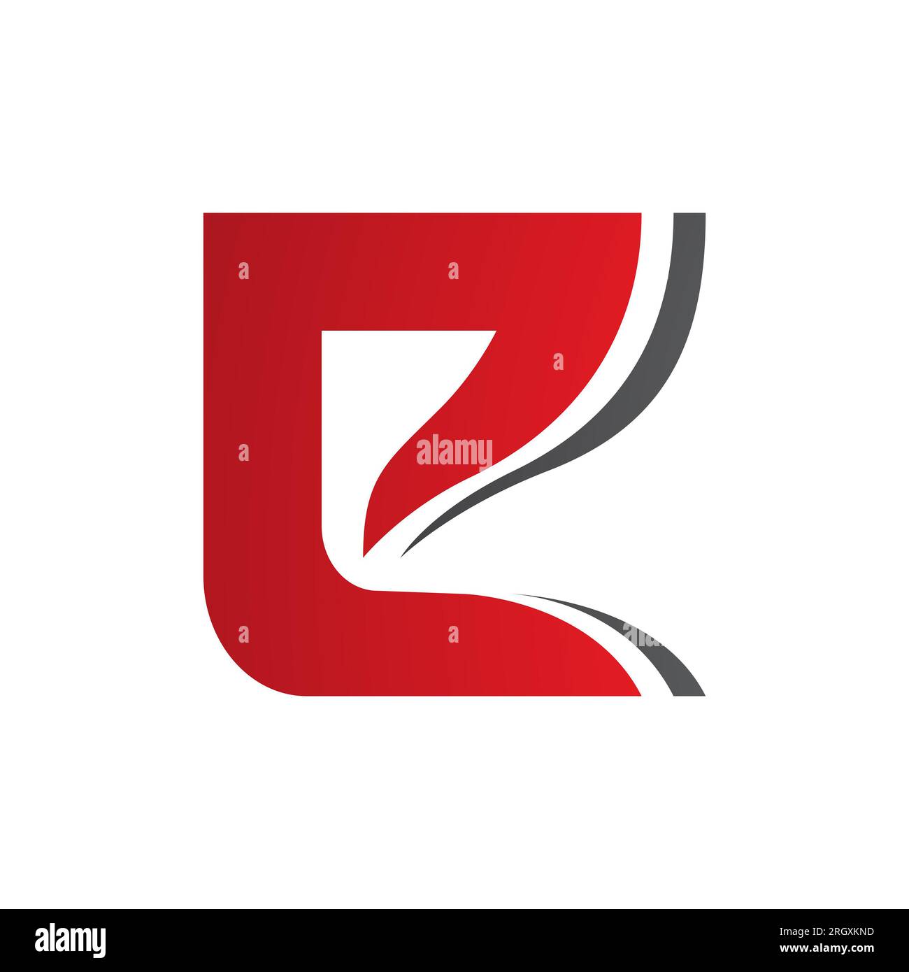 Red and Black Wavy Layered Letter E Icon on a White Background Stock ...