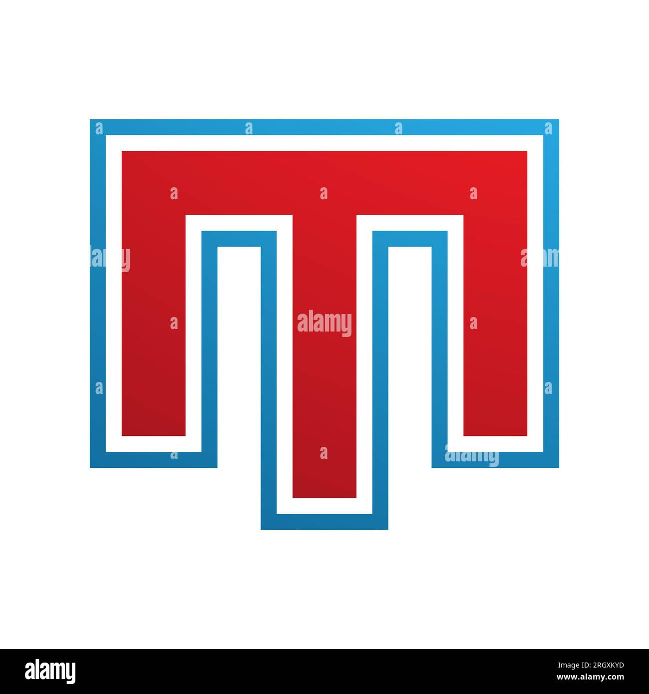 Red and Blue Letter M Icon with an Outer Stripe on a White Background ...
