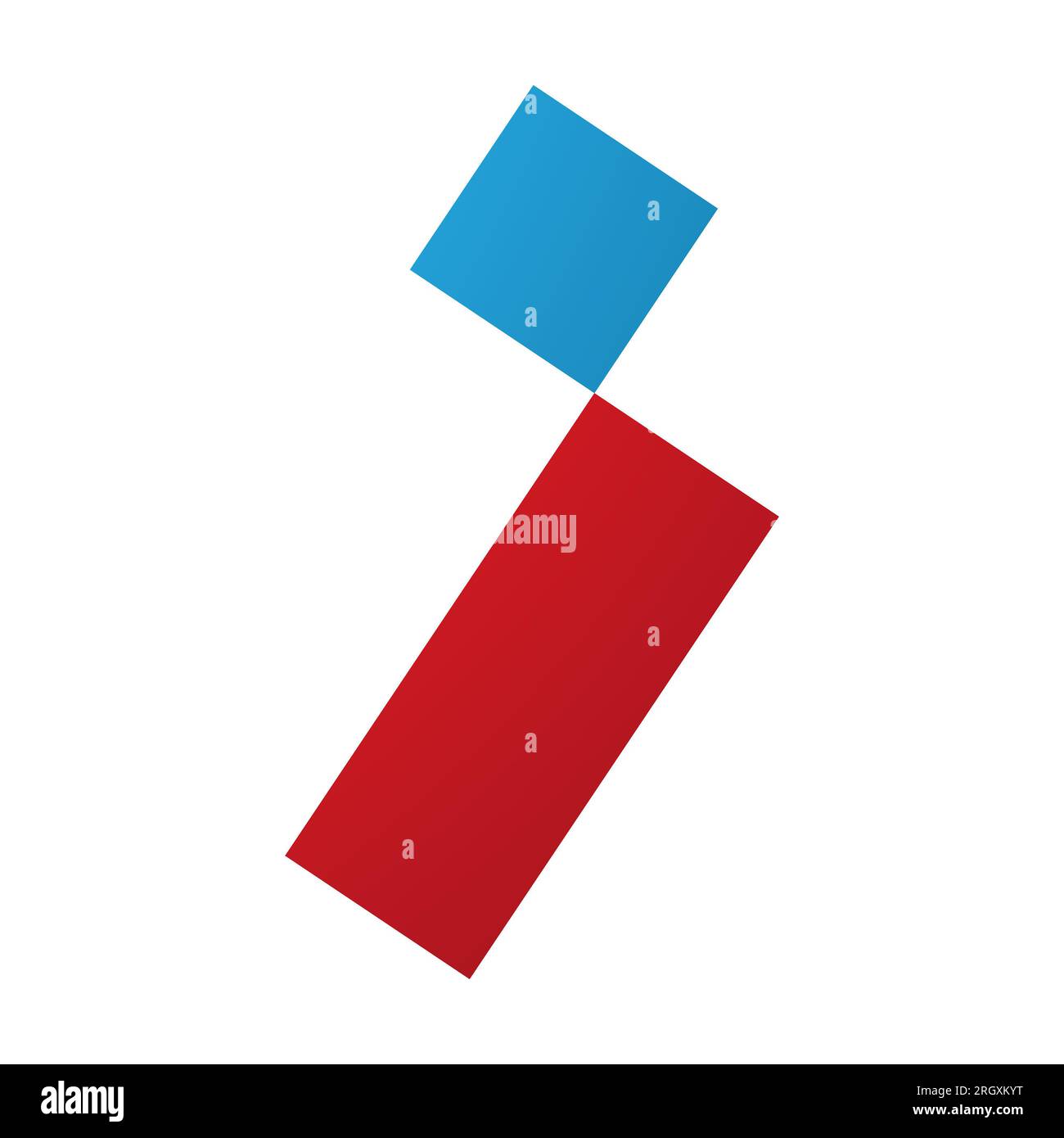Red and Blue Letter I Icon with a Square and Rectangle on a White ...