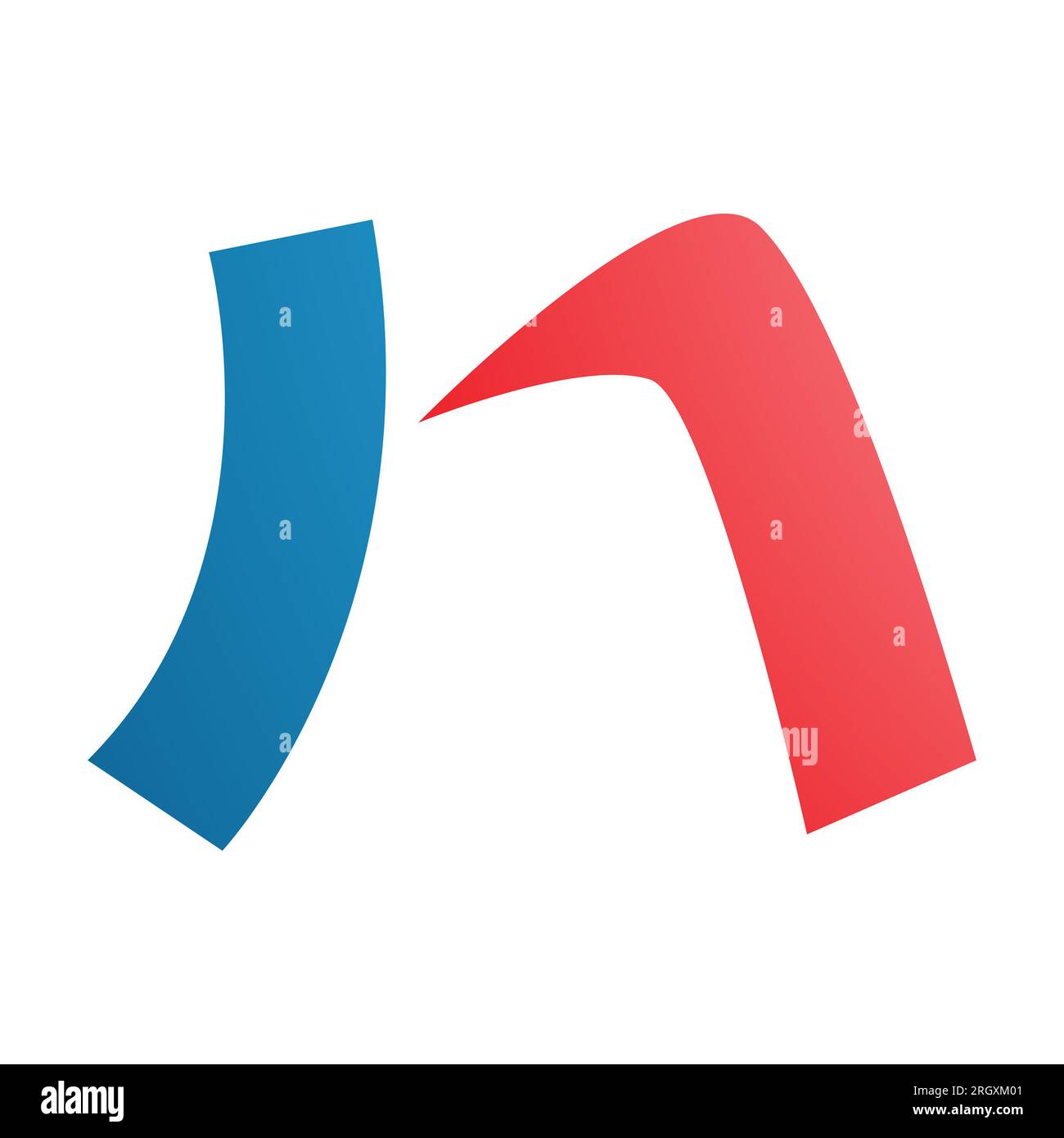 Red and Blue Letter N Icon with a Curved Rectangle on a White ...