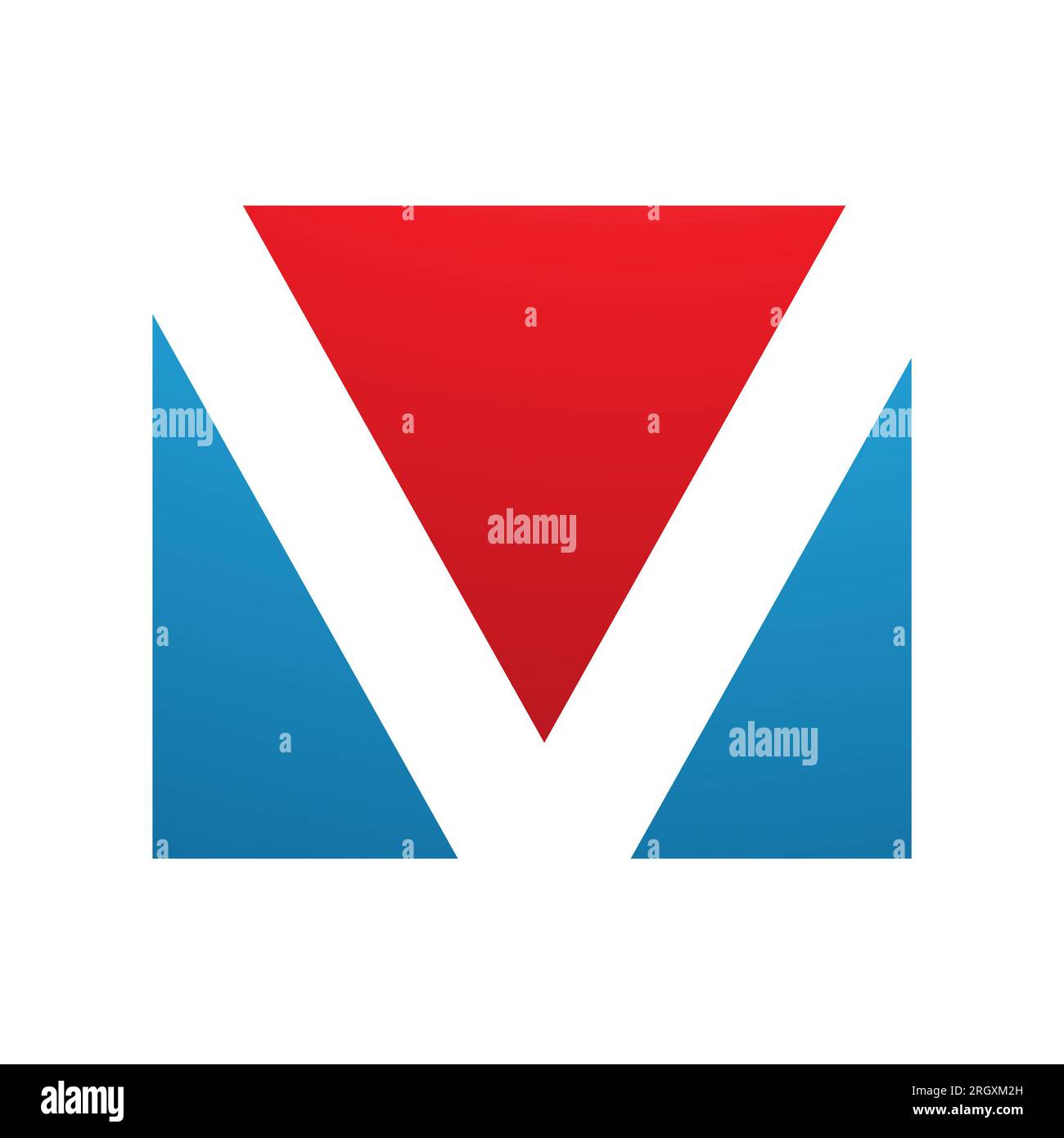 Red and Blue Rectangular Shaped Letter V Icon on a White Background ...