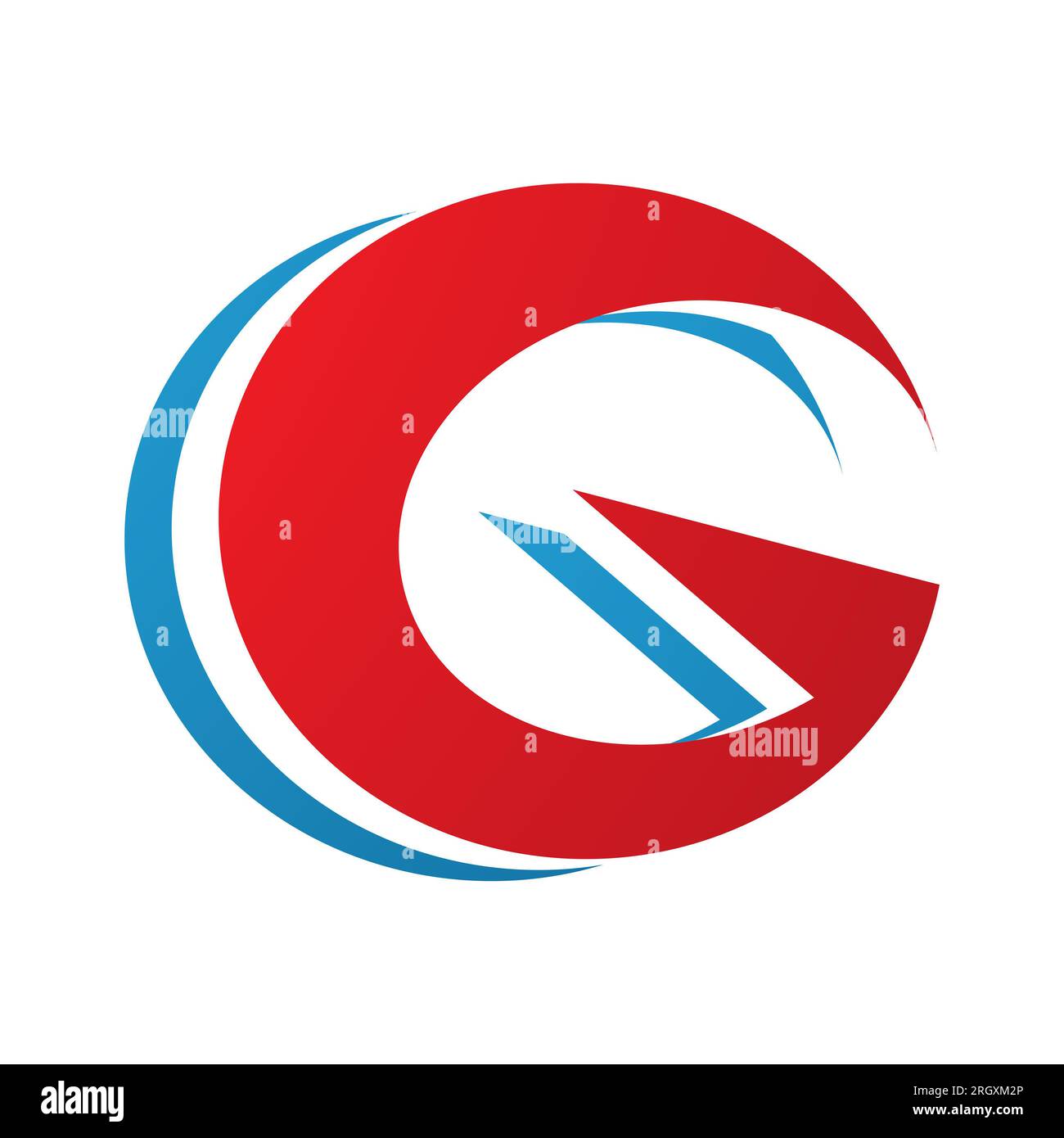 Red and Blue Round Layered Letter G Icon on a White Background Stock ...