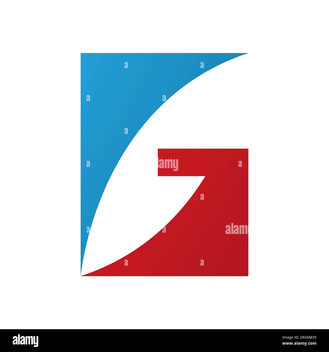 Red and Blue Rectangular Letter G Icon on a White Background Stock ...