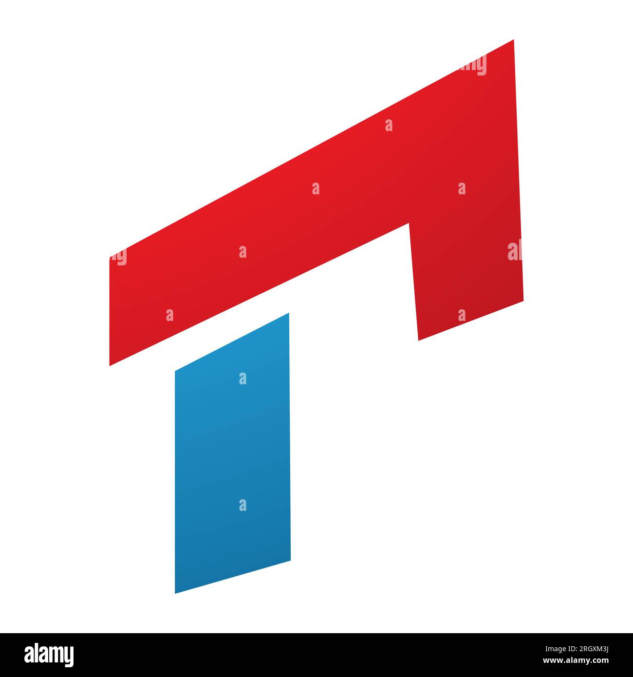 Red and Blue Rectangular Letter R Icon on a White Background Stock ...