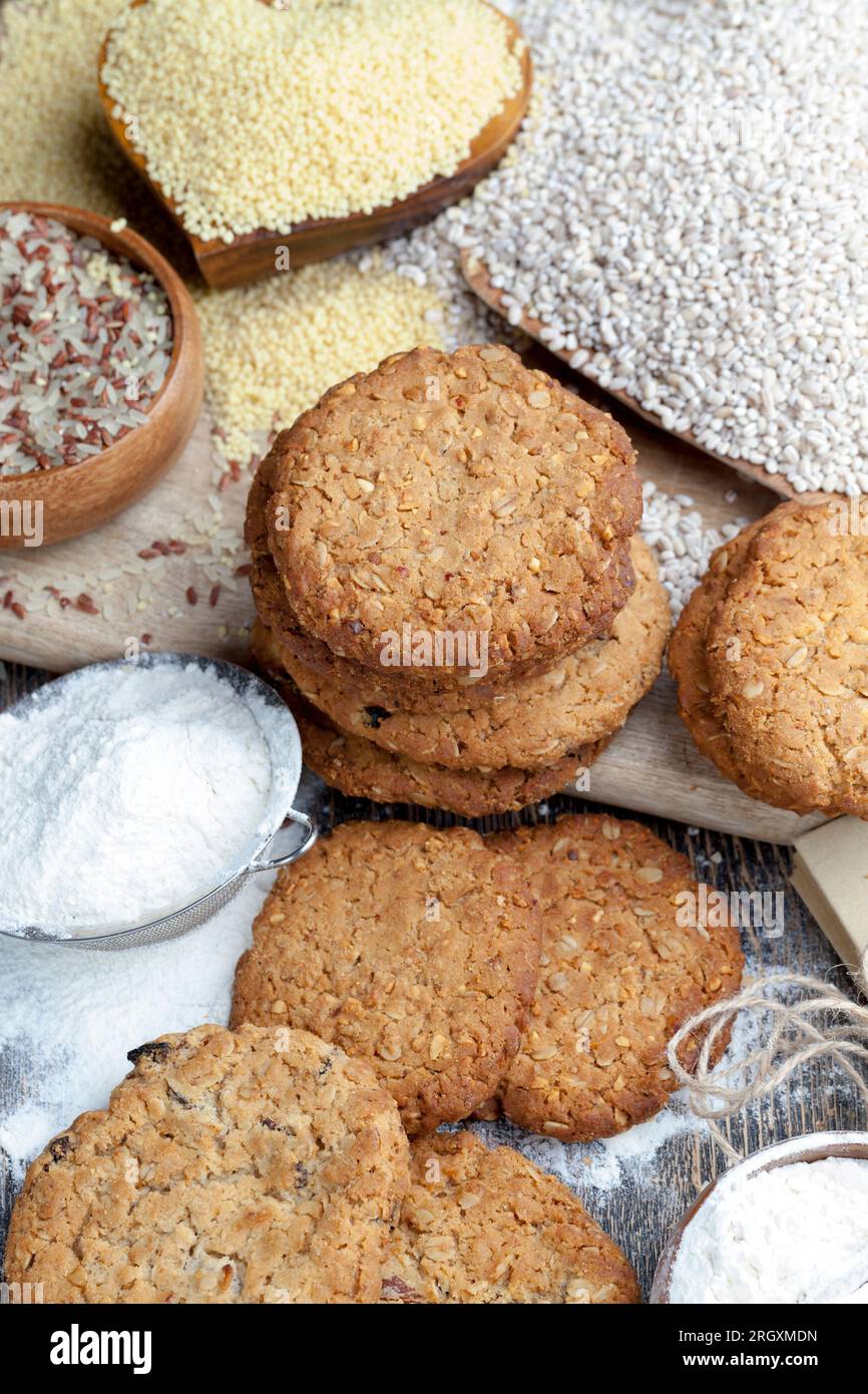 oatmeal cookies with the addition of dried fruits and various types of ...