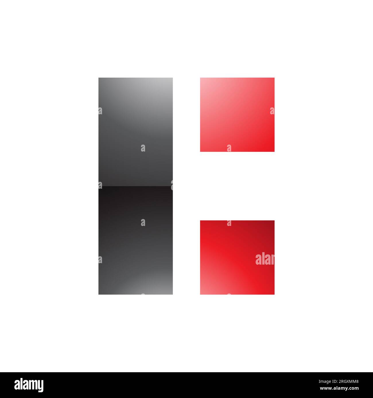 Black and Red Rectangular Glossy Letter C Icon on a White Background ...