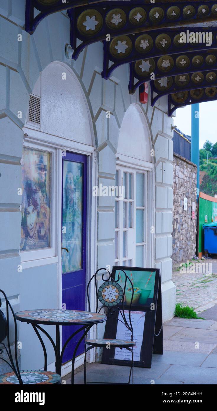 Dawlish train station with the line running right along the coast, also ...