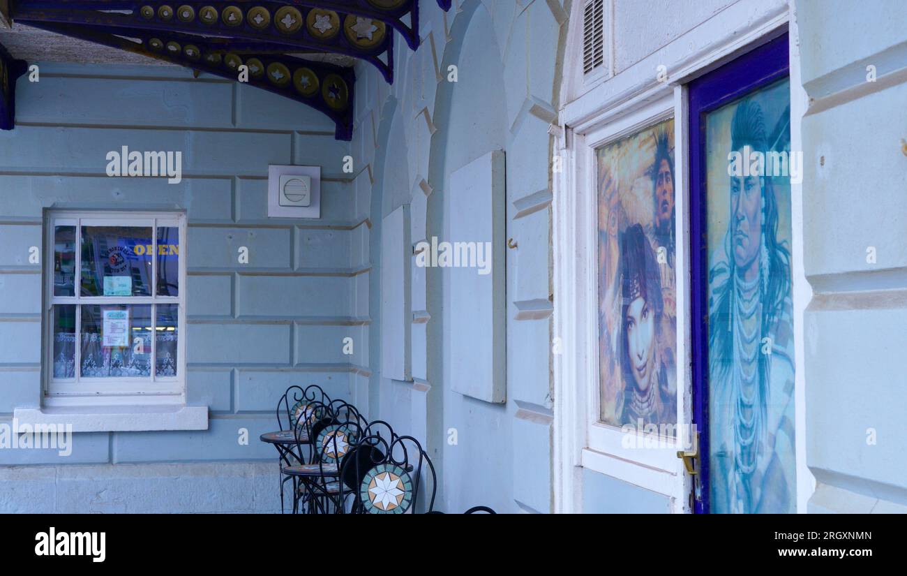 Dawlish train station with the line running right along the coast, also ...