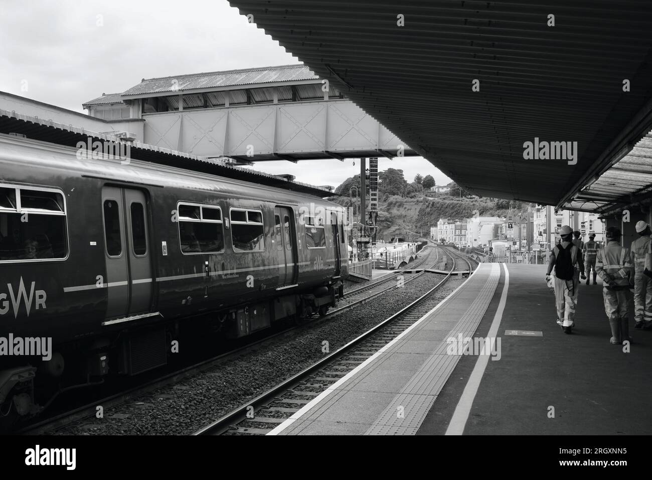 Dawlish train station with the line running right along the coast, also ...