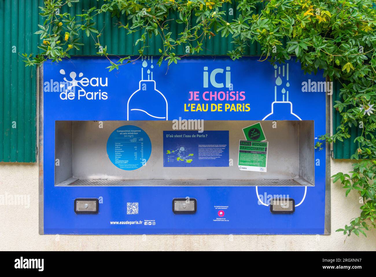 "Eau de Paris" free water fountain in the All. Pilatre de Rozier ...