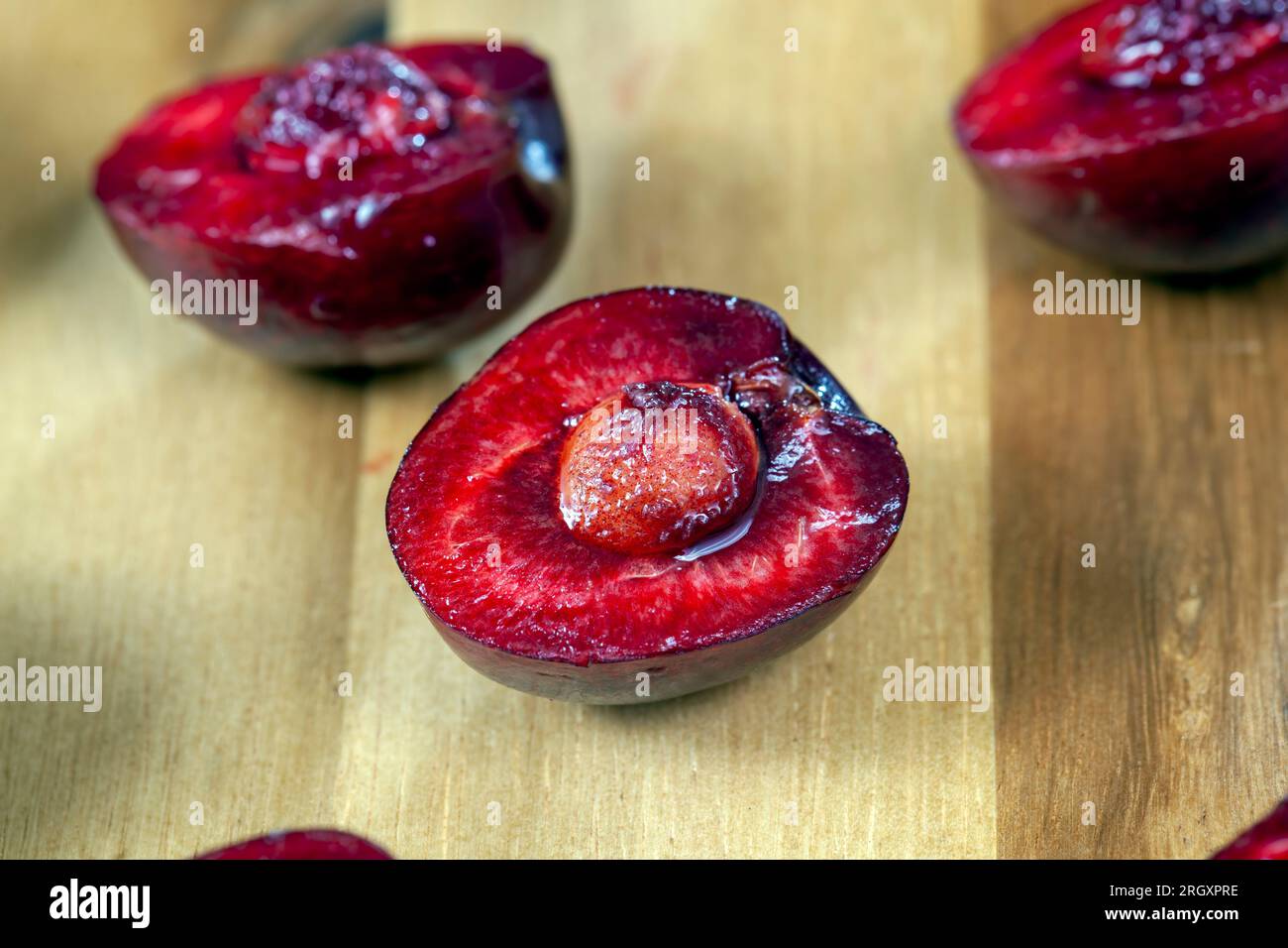 ripe cherries on a cutting board, harvested and used in cooking cherry ...