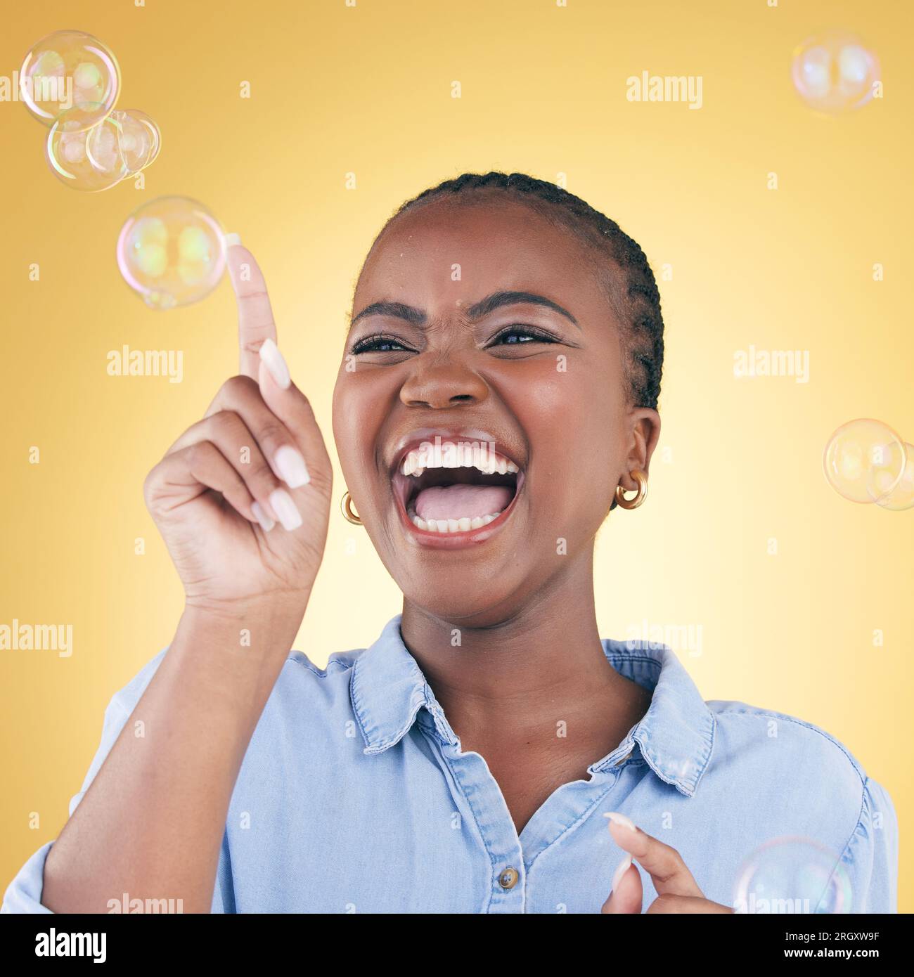 Pop art woman laughing hi-res stock photography and images - Alamy