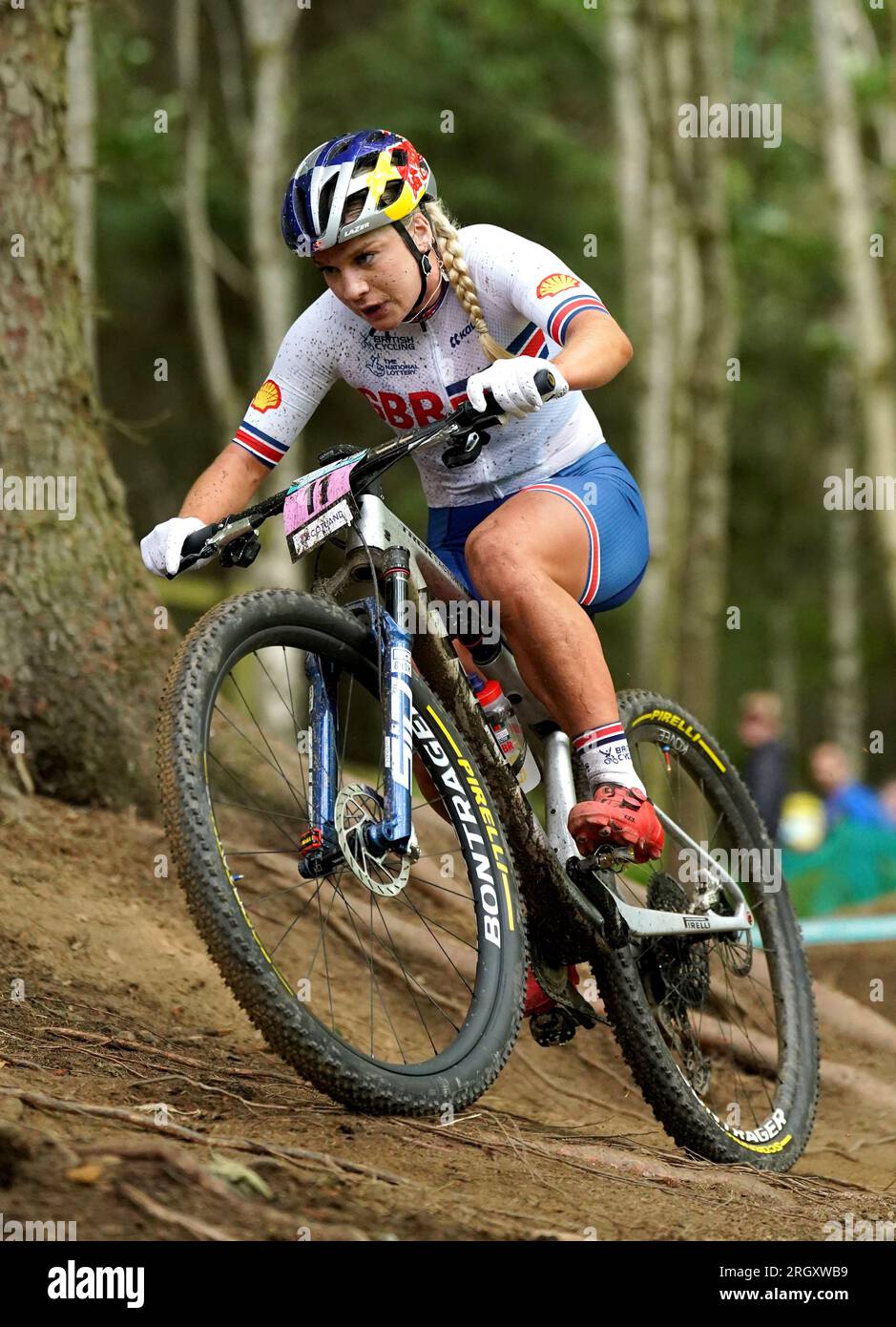 Great Britain's Evie Richards rides in the women's elite cross-country ...