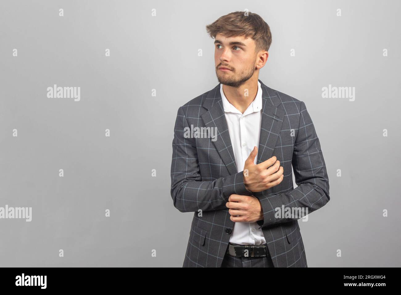 Businessman adjusting his cuffs hi-res stock photography and images - Alamy
