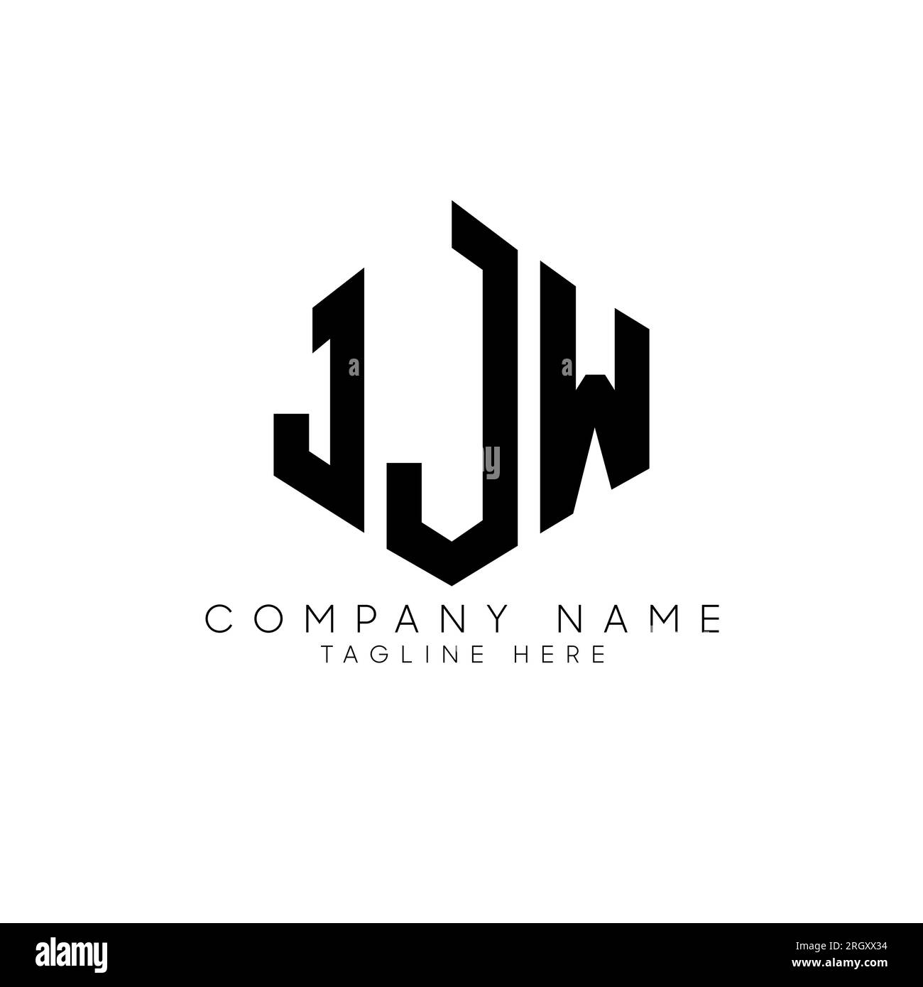 JJW letter logo design with polygon shape. JJW polygon and cube shape ...