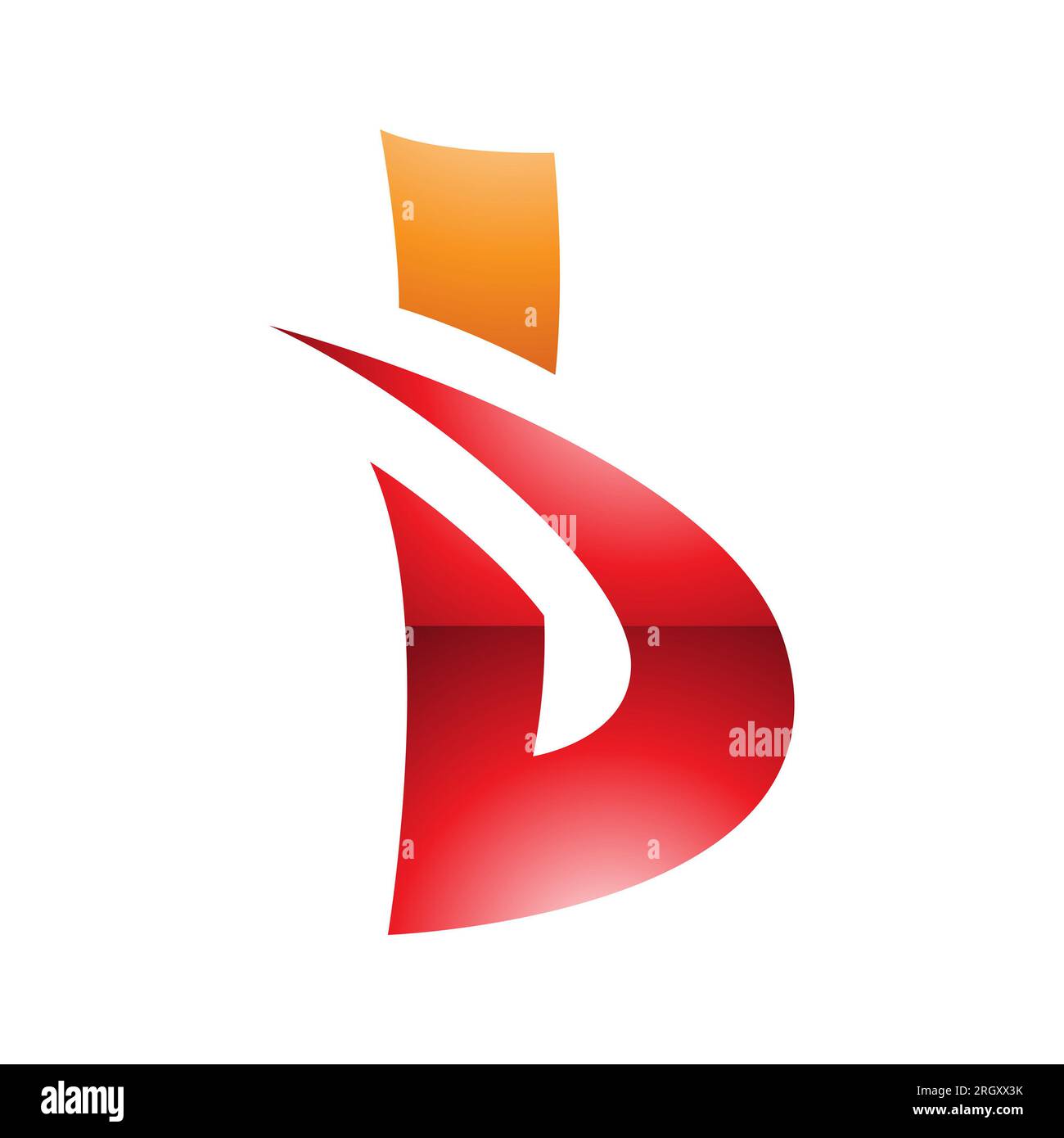 Orange and Red Glossy Bold Spiky Letter B Icon on a White Background ...