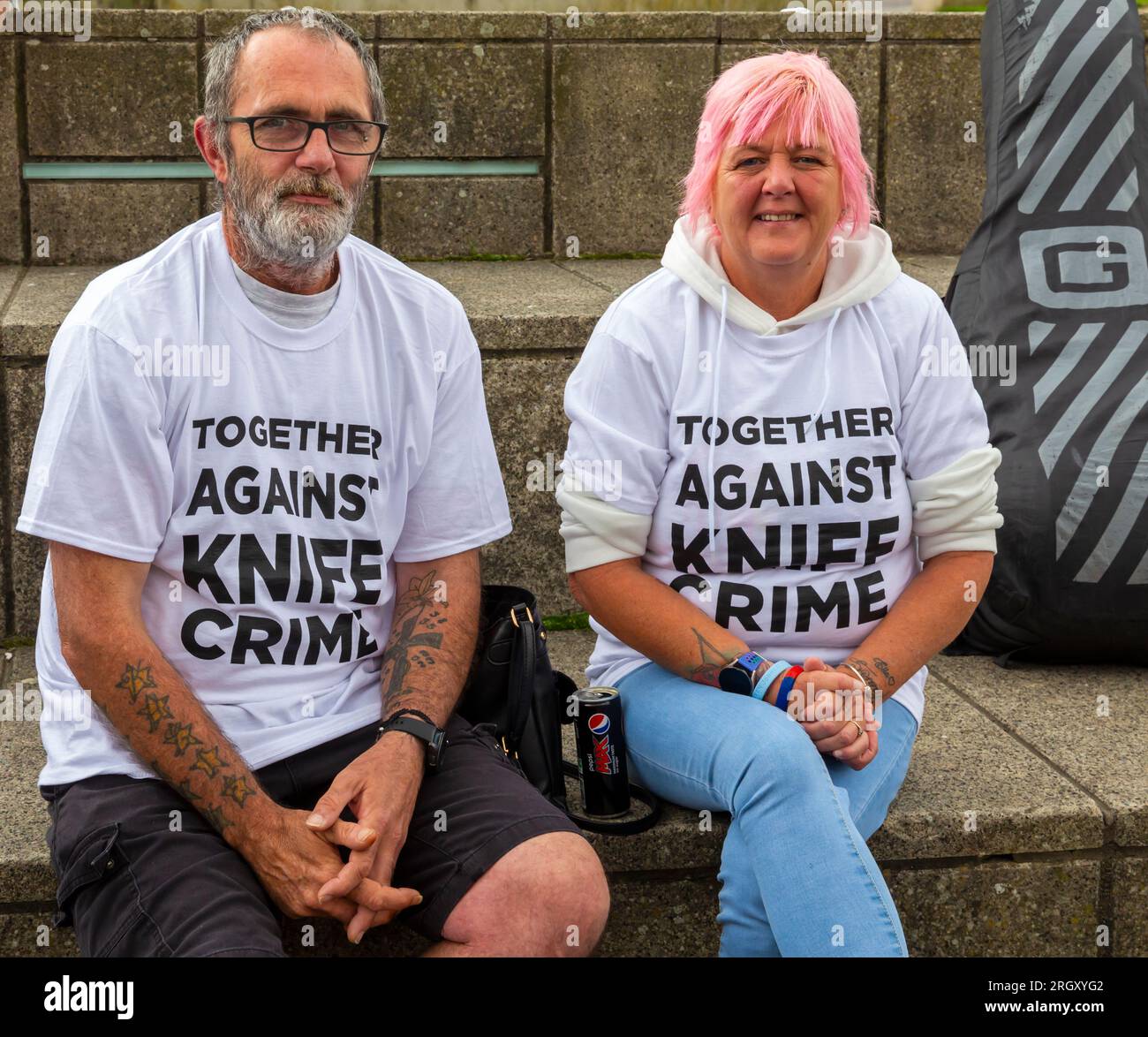 Bournemouth, Dorset, UK.12th August 2023. A march against knife crime ...