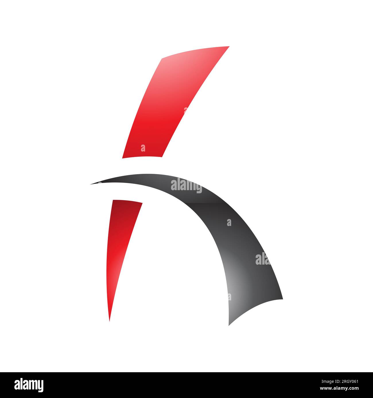 Red and Black Glossy Letter H Icon with Spiky Lines on a White ...